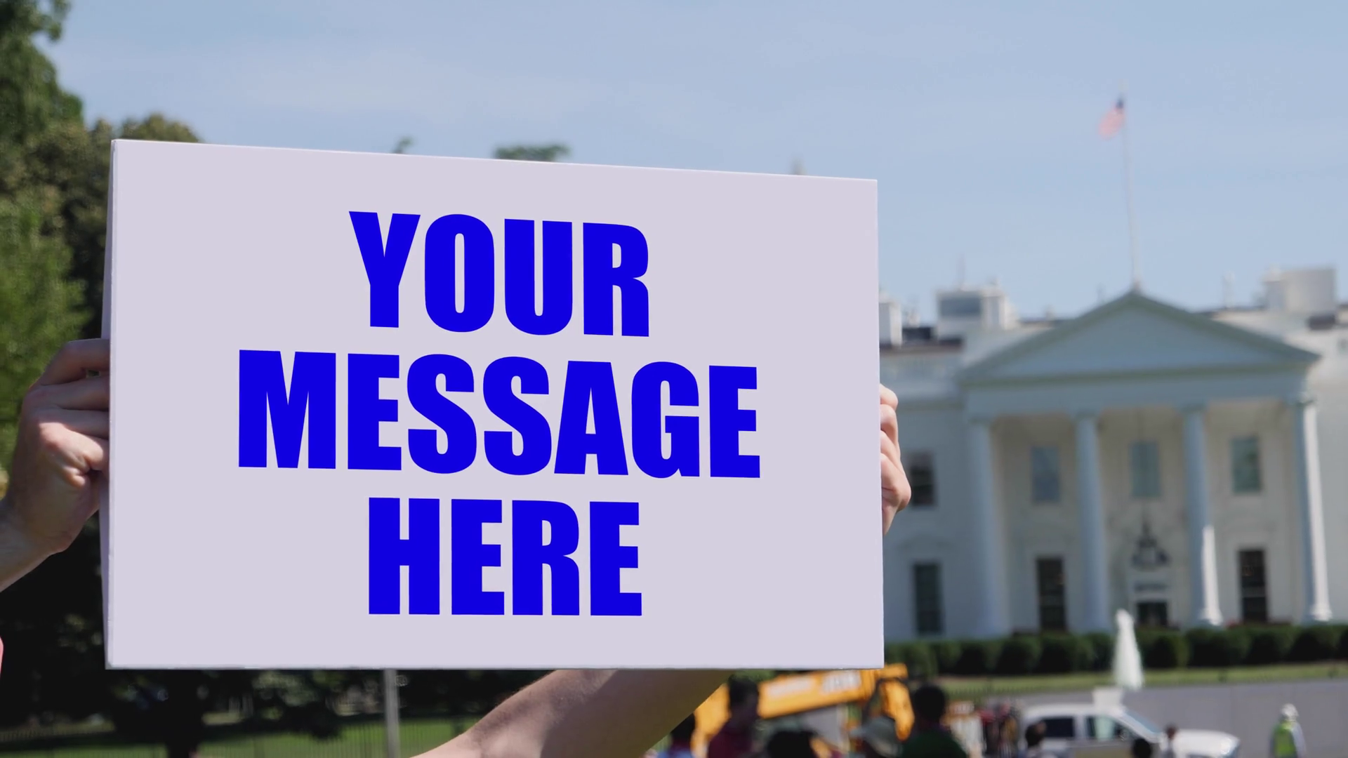 Pre-Tracked Protest Sign Outside White House 00:12 SBV-336669007 ...