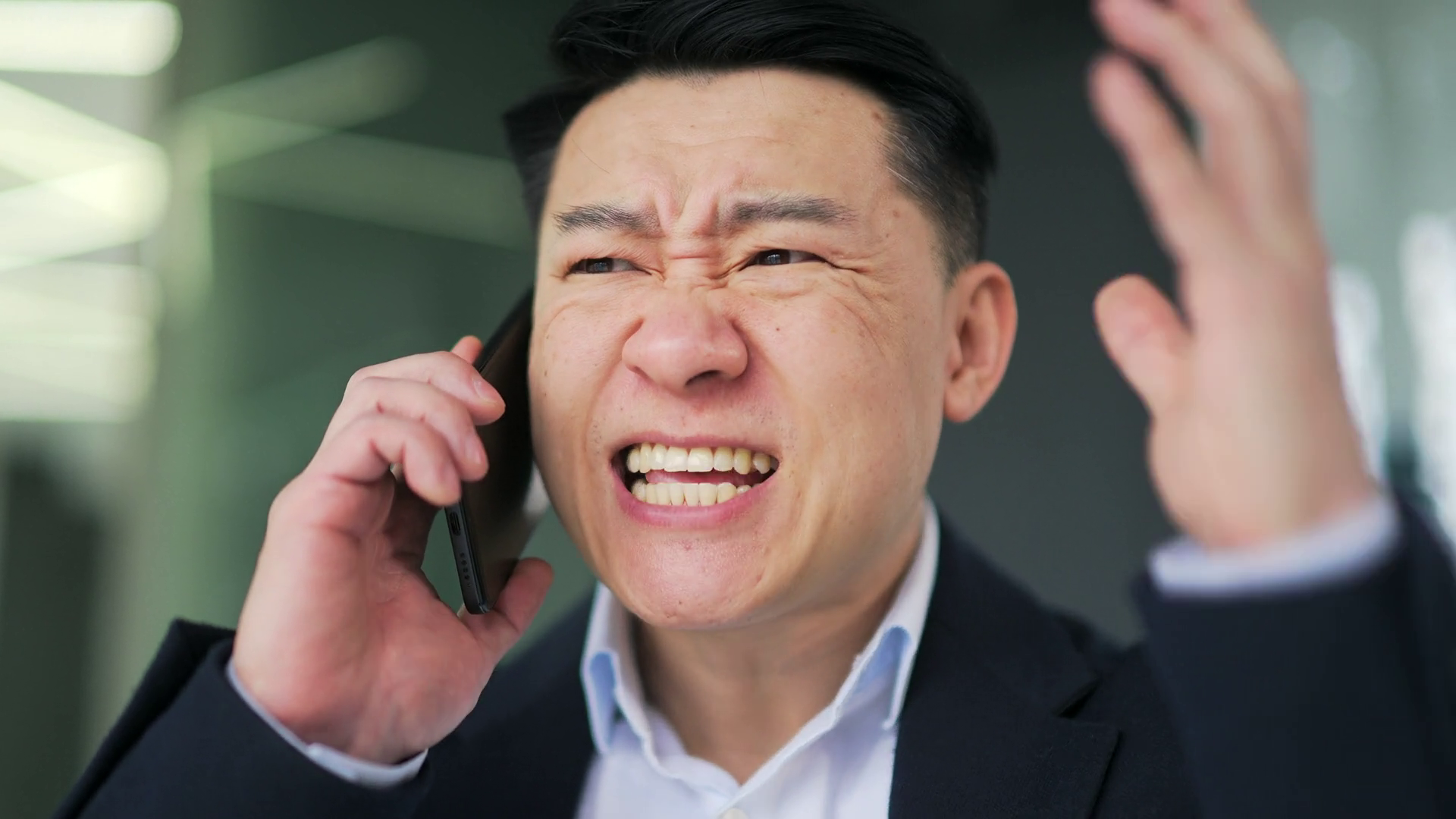 Close Up Angry Asian Man In Formal Suit Stock Footage SBV-352113776 ...