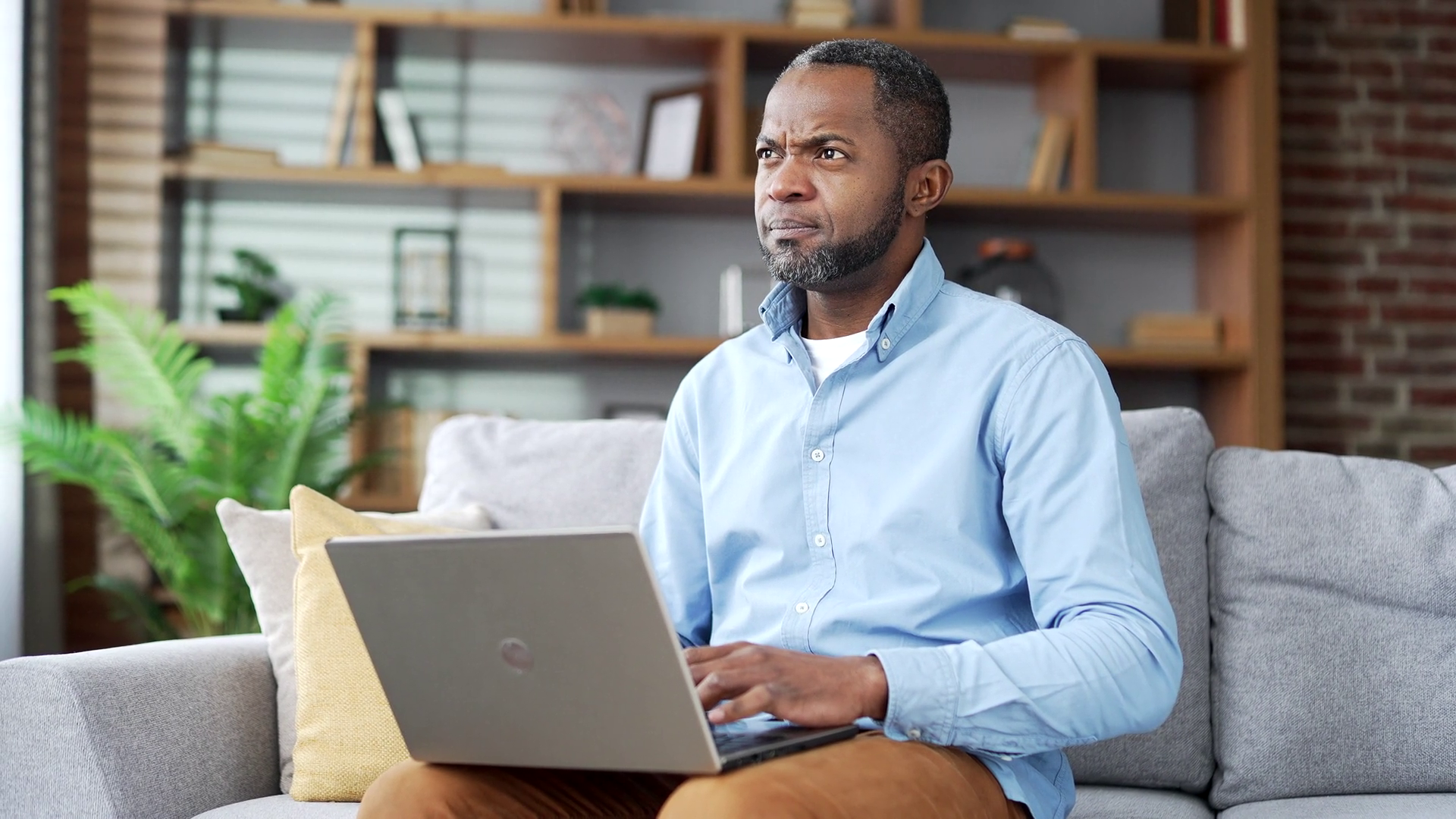 Confident Mature African American Man Typing Stock Footage SBV ...