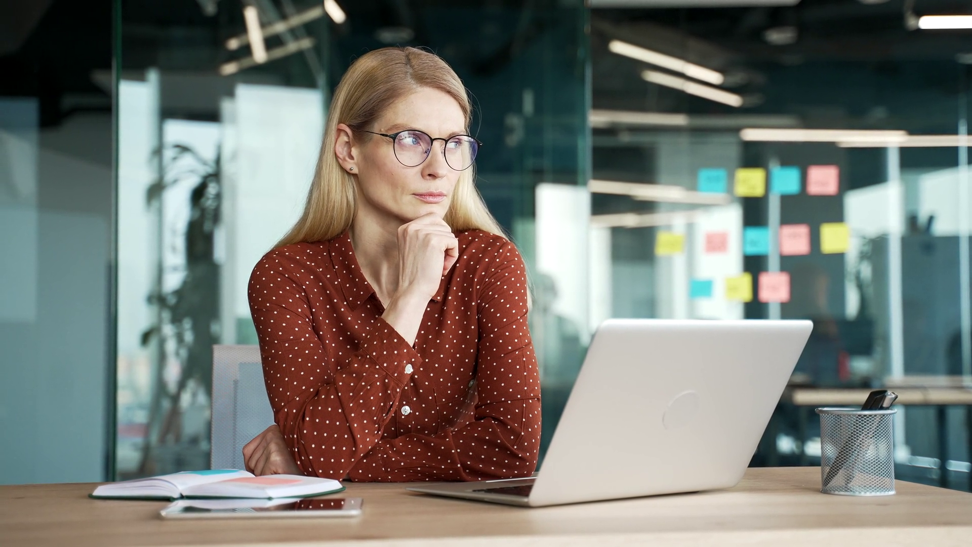 Thoughtful Concentrated Businesswoman Stock Footage SBV-352468262 ...