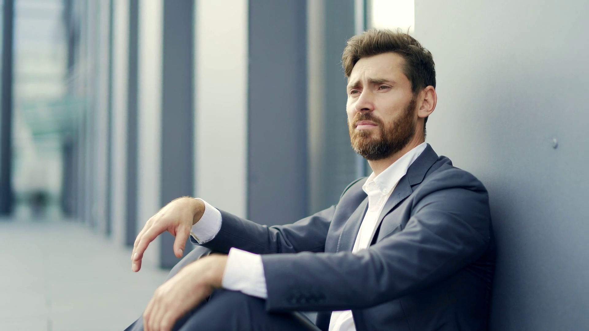 Sad Depressed Entrepreneur In Formal Suit Stock Footage SBV-351683211 ...