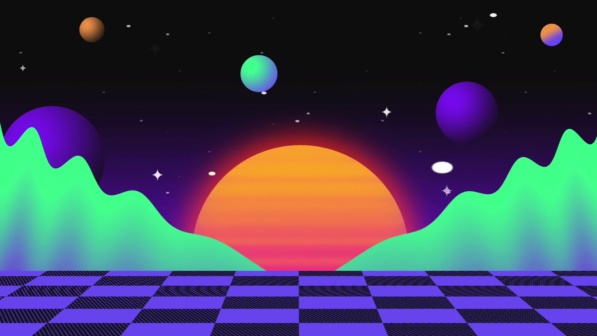 Vaporwave Retrofuturistic Checkered Floor Stock Footage SBV-352209339 ...