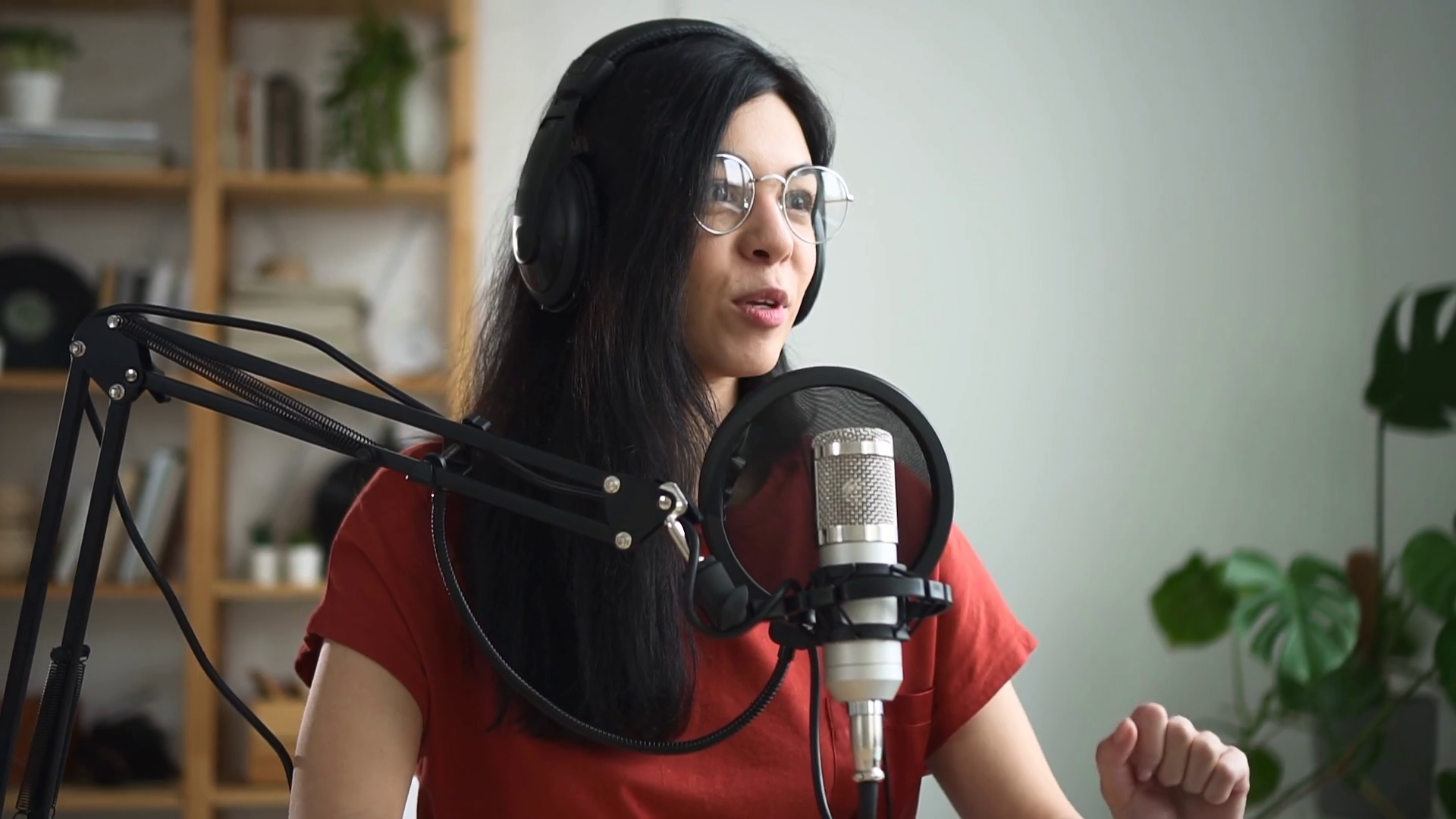 Running Podcast Radio Show: Young Woman With Stock Footage SBV ...