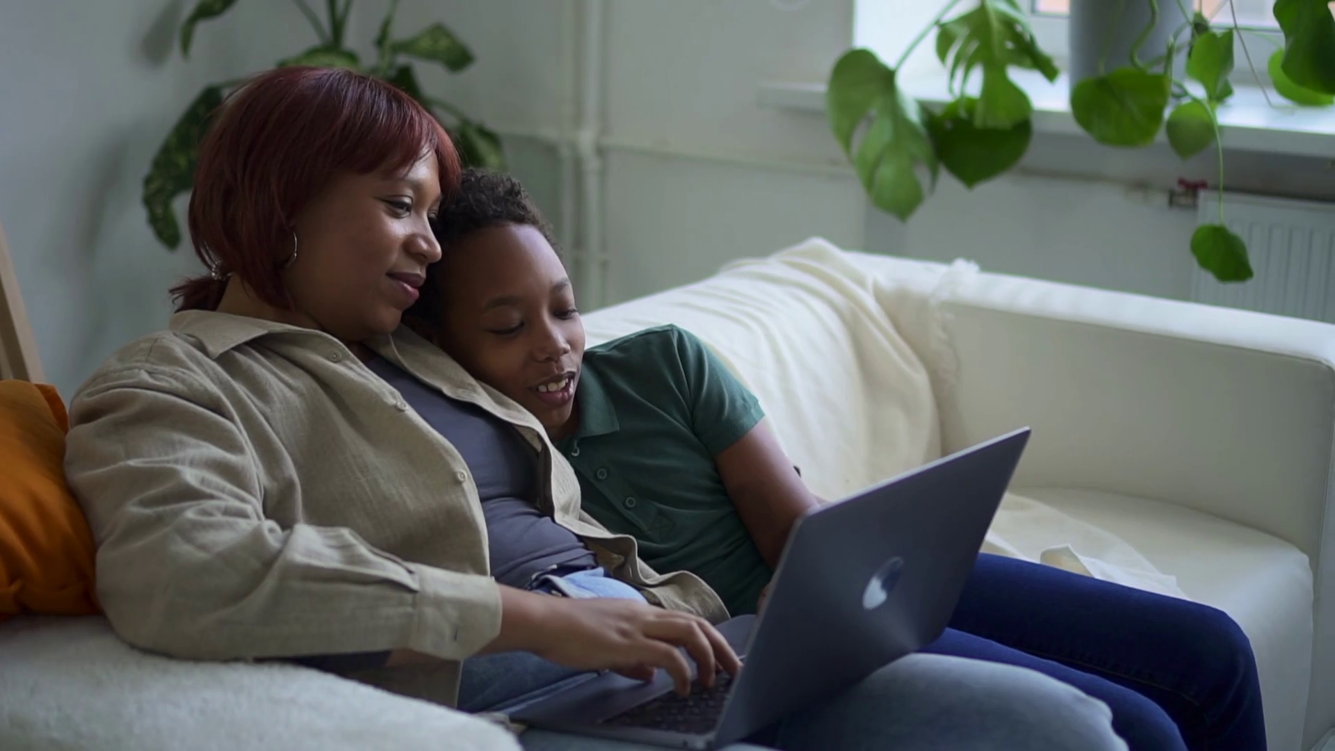 Distant Home Schooling Of Junior Children Stock Footage SBV-347076558 ...