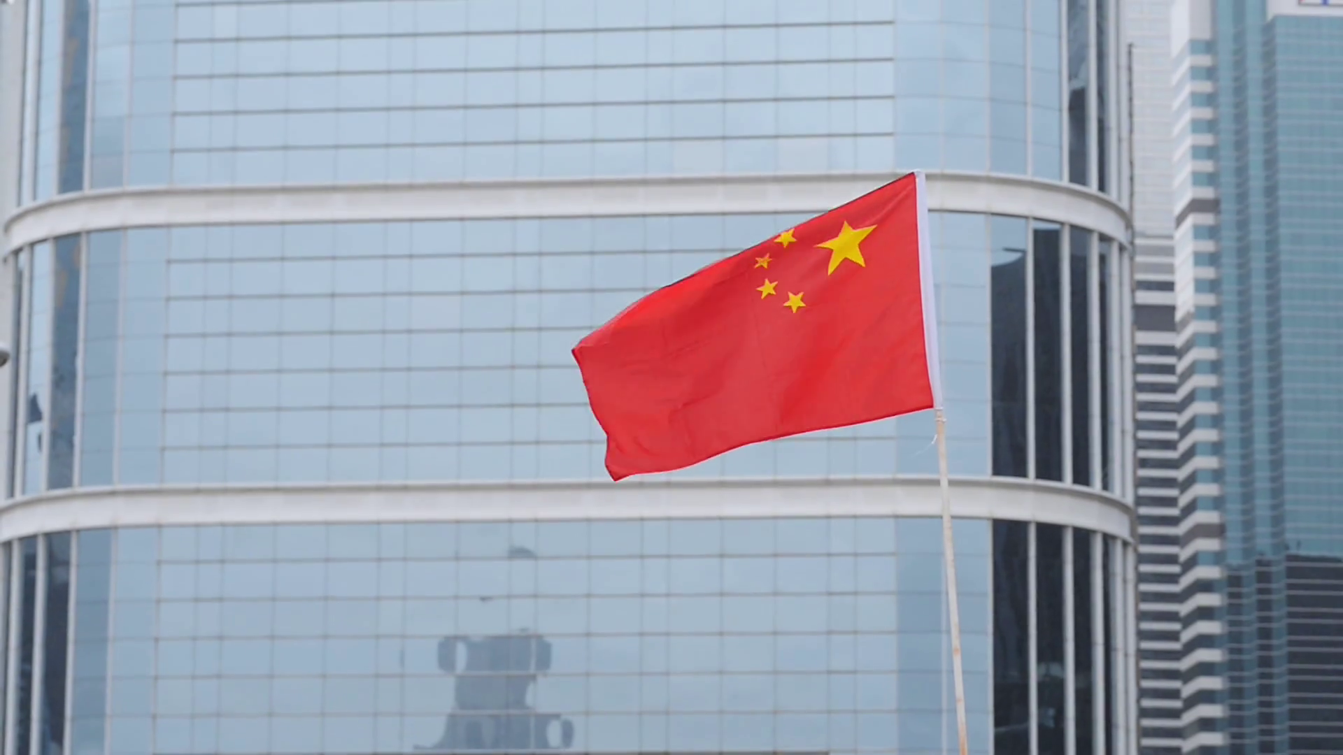 National flag of People Republic of China. Flying in the wind on flag ...