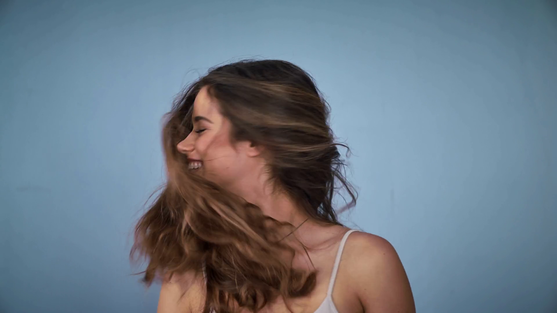 Smile Hair Shake With Face Of Woman In Stock Footage SBV-352412087 ...