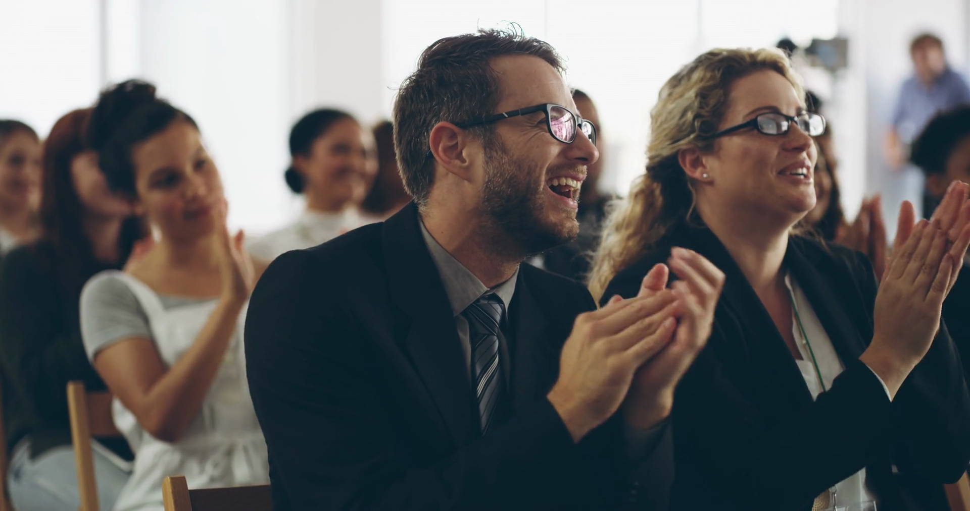 Business Conference Audience Clapping Stock Footage SBV-353199089 ...