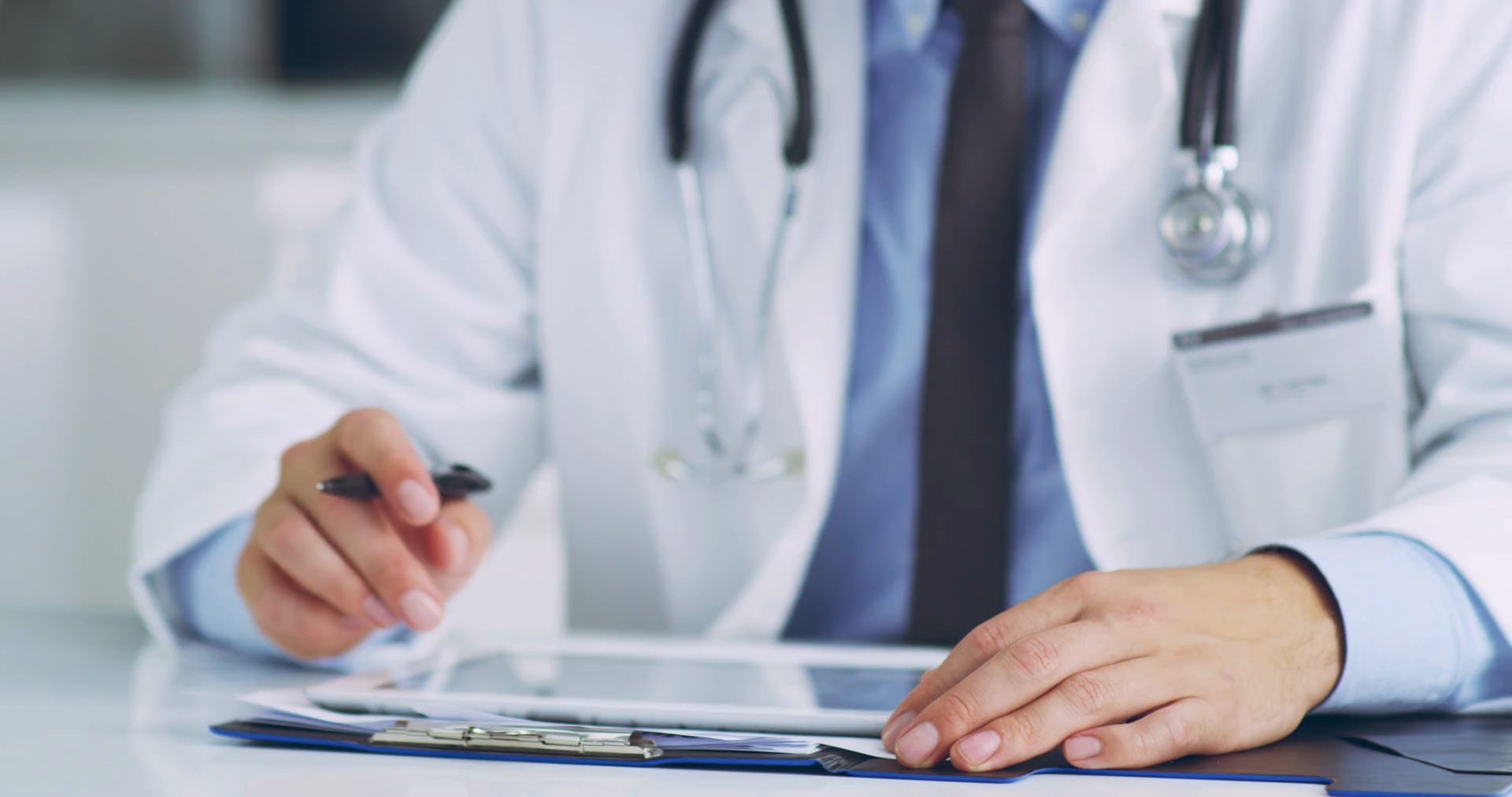 Doctor With Tablet Browsing Test Results Stock Footage SBV-352709070 ...