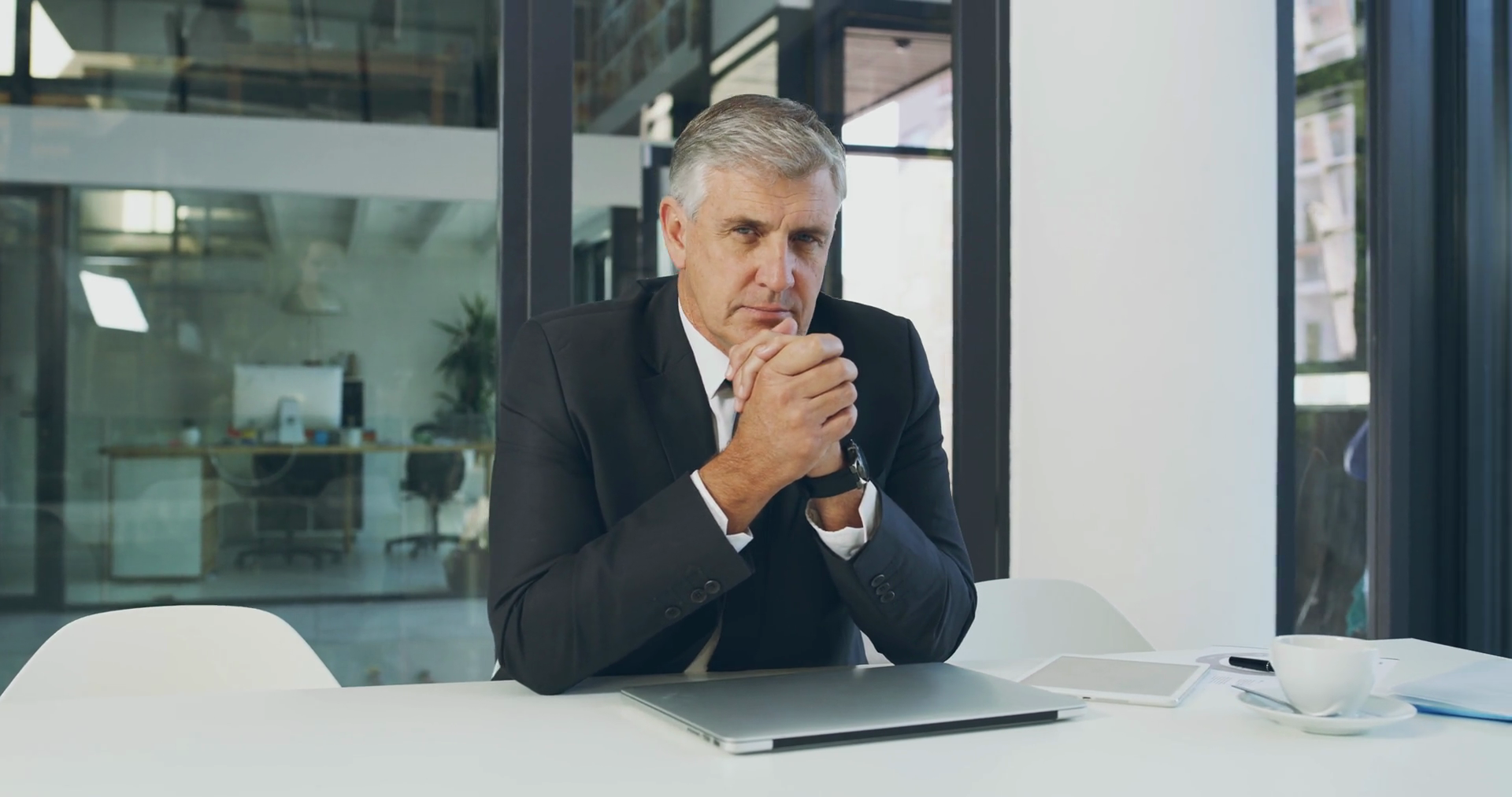 Corporate Ceo Face Of Business Man In Office Stock Footage SBV ...