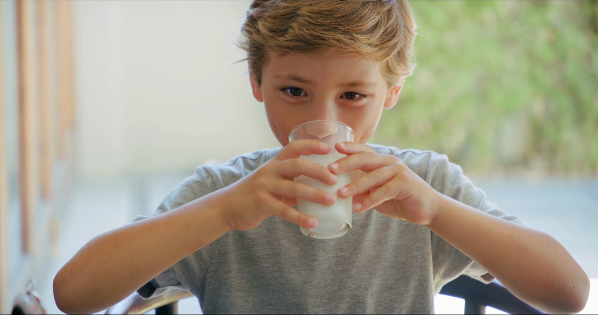 Children Calcium Boy Drinking Milk From Stock Footage SBV-352420267 ...