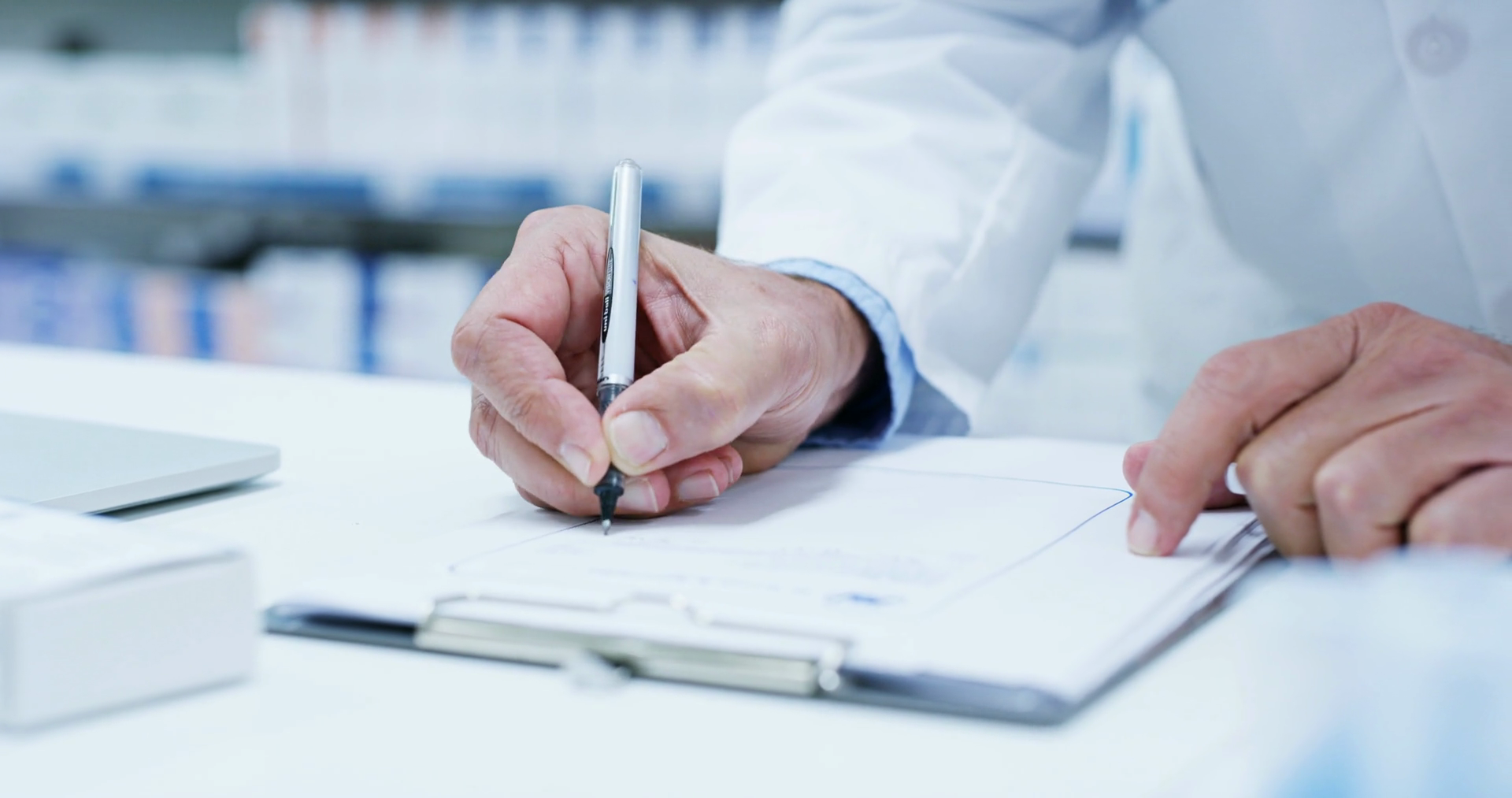 Hands Pharmacy Man Writing Prescription Stock Footage SBV-352811191 ...