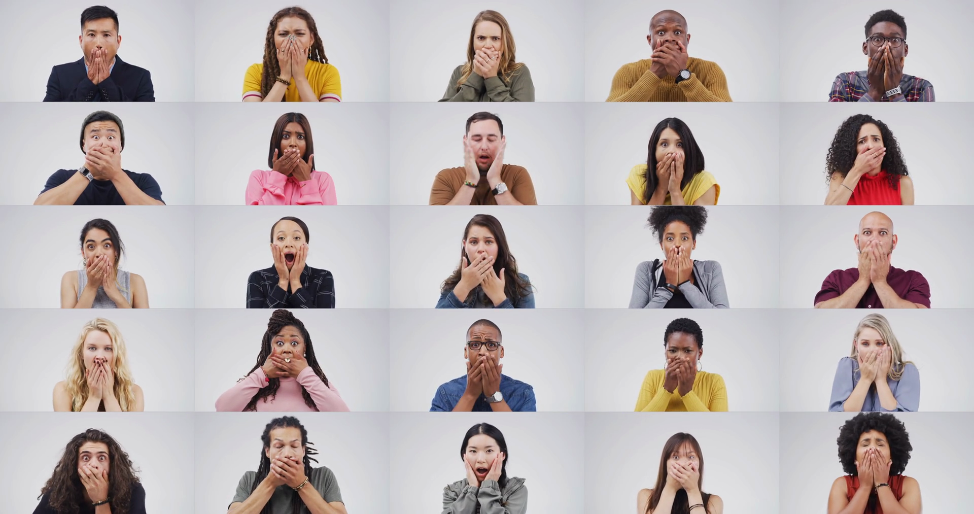 Collage Of People In Shock Surprise Wow Face Stock Footage SBV ...