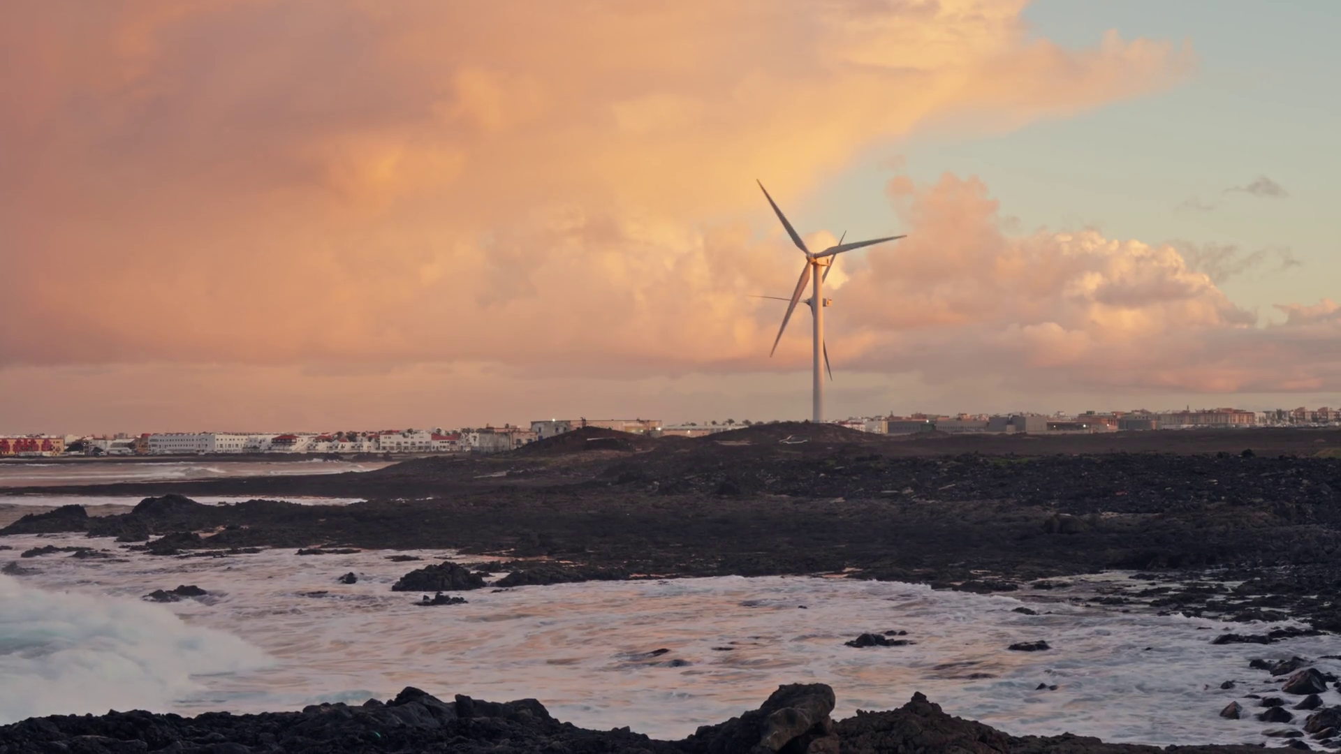 Wind Turbine Spins Fast In Strong Winds Stock Footage SBV-348417348 ...