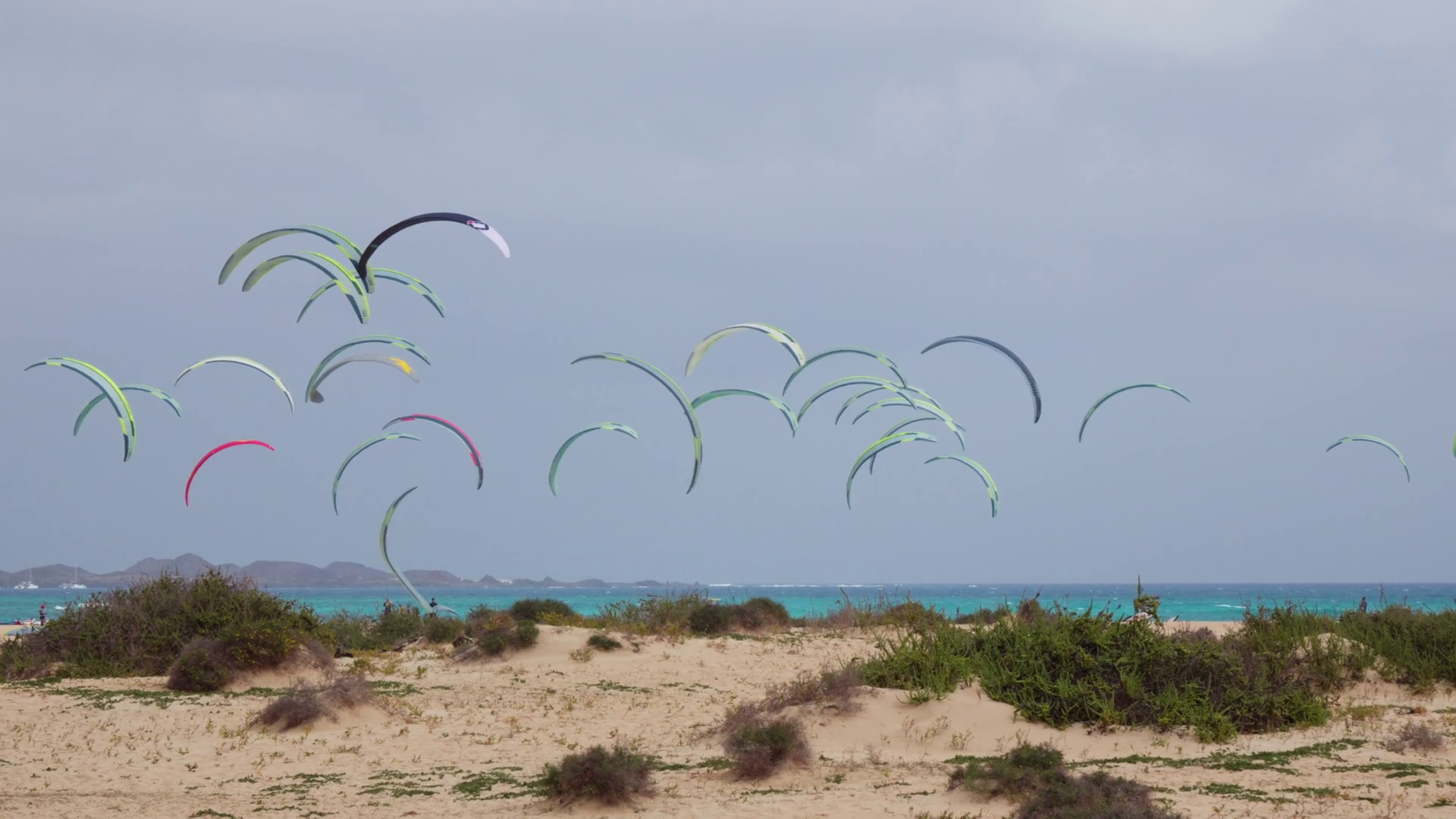 Parafoils Kites In Sky Large Number Of Stock Footage SBV-348417775 ...