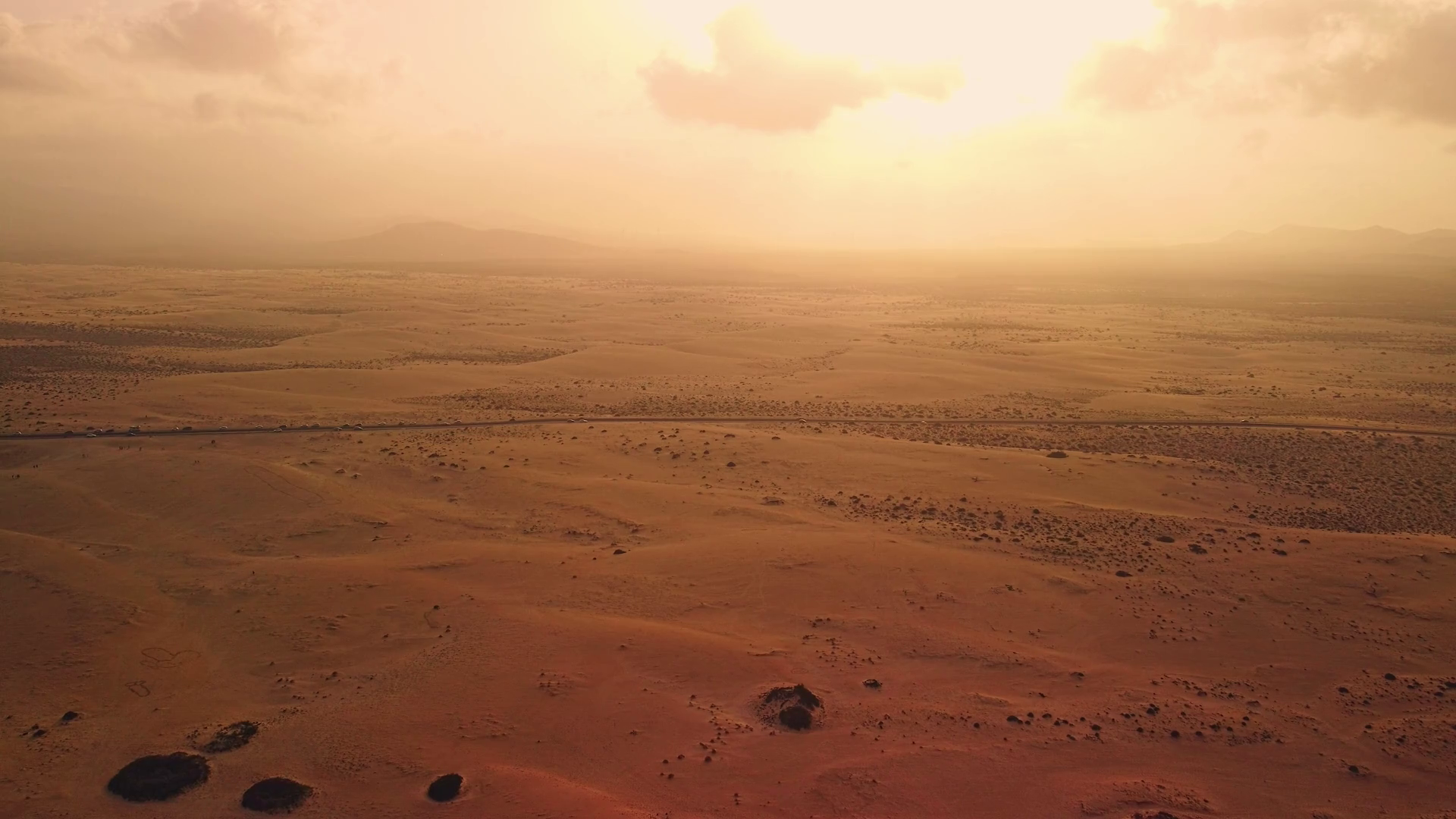 Fly Over Desert Terrain At Sunset Dunes To Stock Footage SBV-347657957 ...