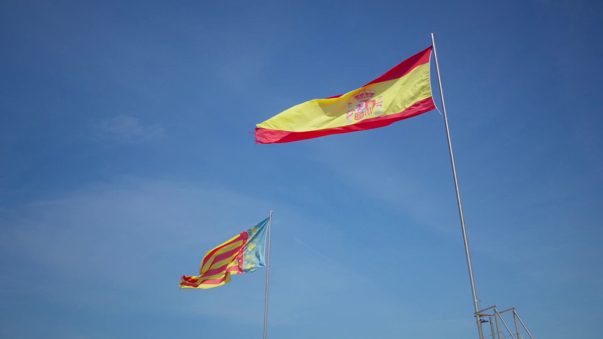 Two Flags Spain Valencia Together Stock Footage SBV-348376450 - Storyblocks