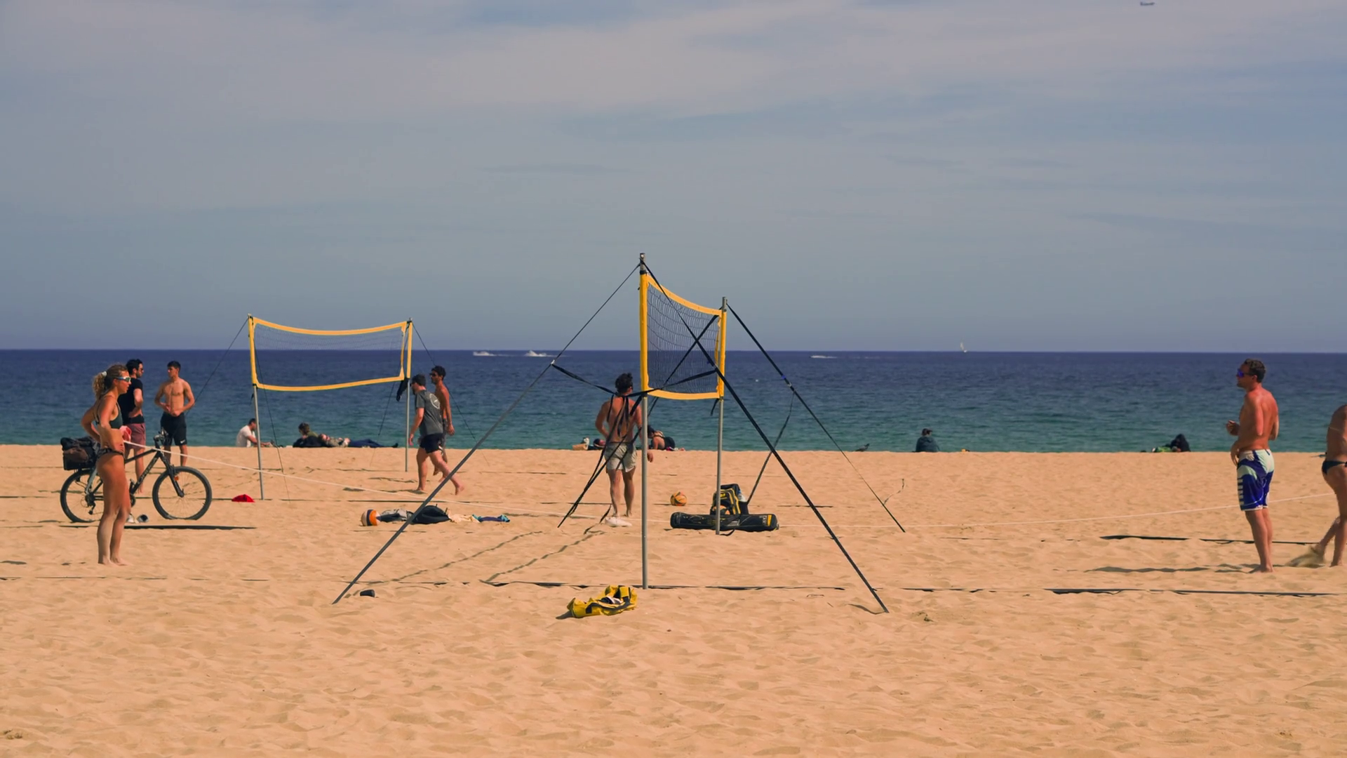 People Enjoying Sunny Day At Beach Stock Footage SBV-348369602 ...