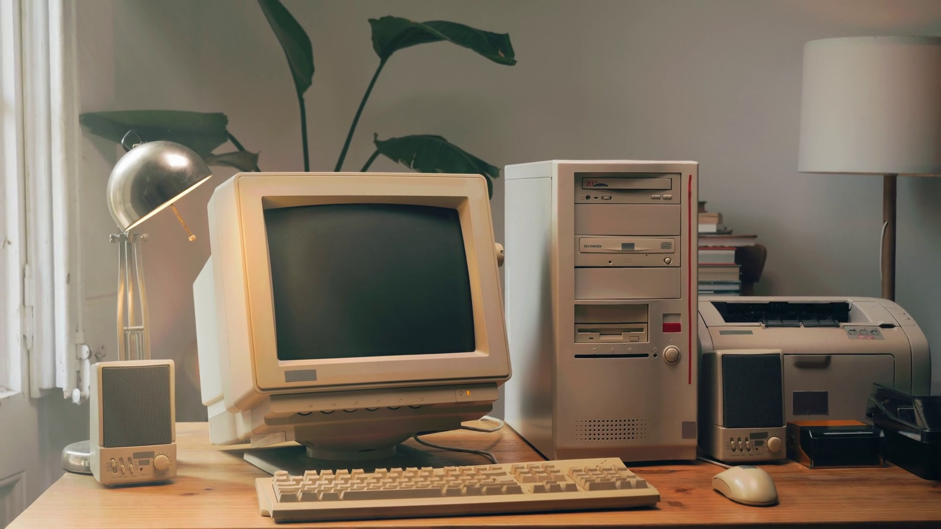 Retro Pc Computer Gaming Desktop Vintage Stock Footage SBV-352298154 ...