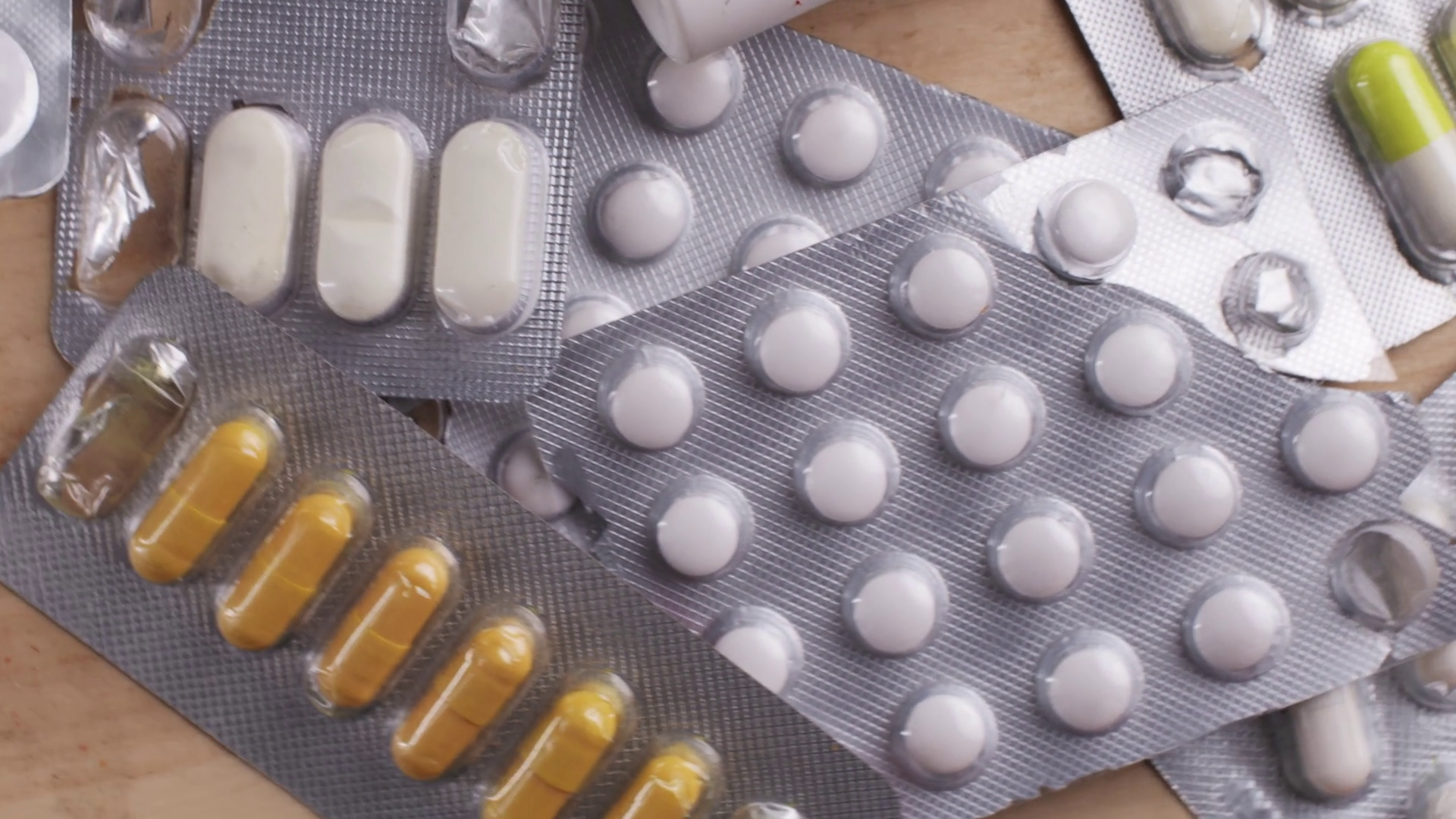 Colored Medicines Drugs Pills Empty Blisters Stock Footage SBV ...