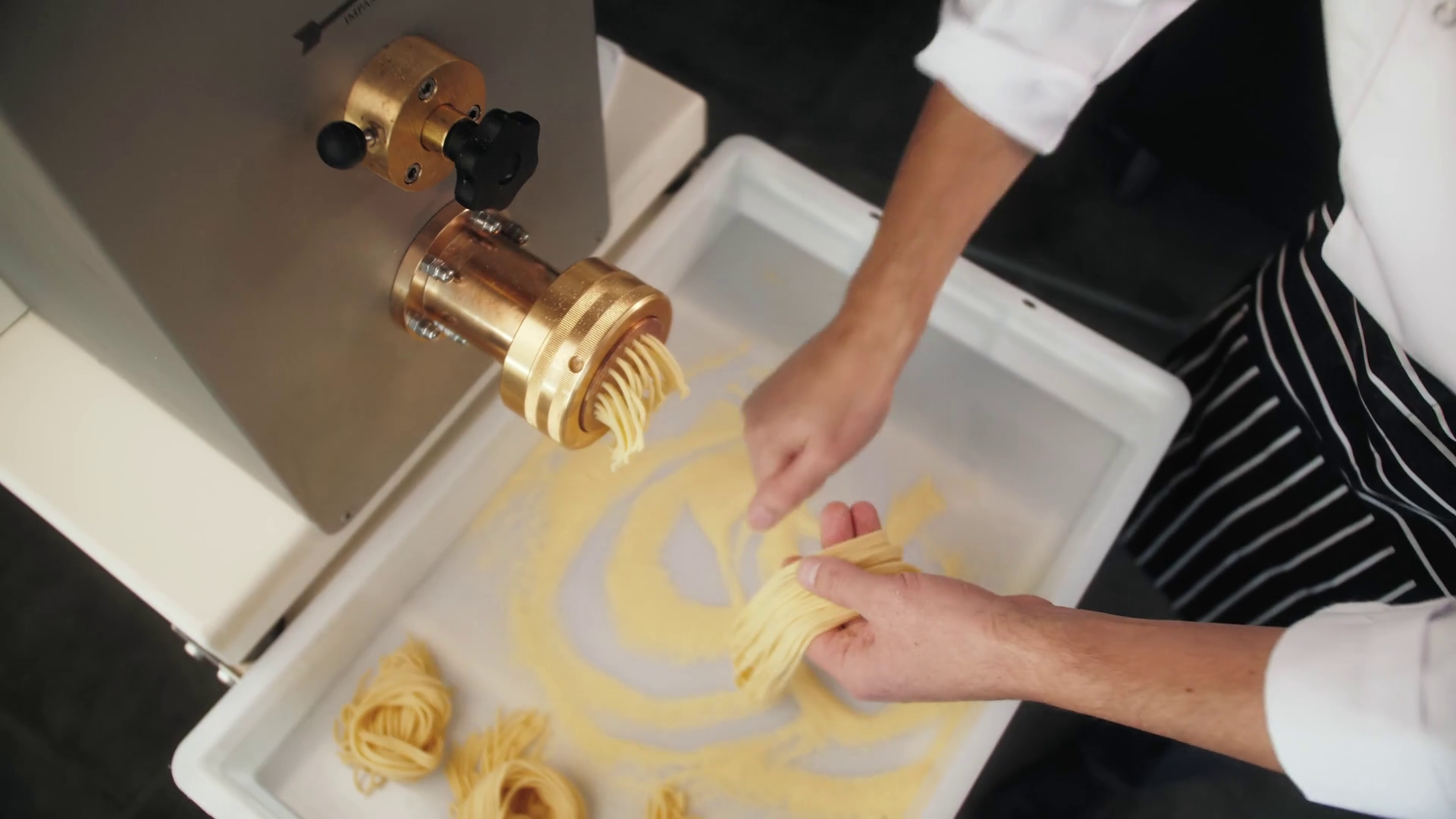 Man Making Fresh Pasta On Traditional Stock Footage SBV-346734743 ...
