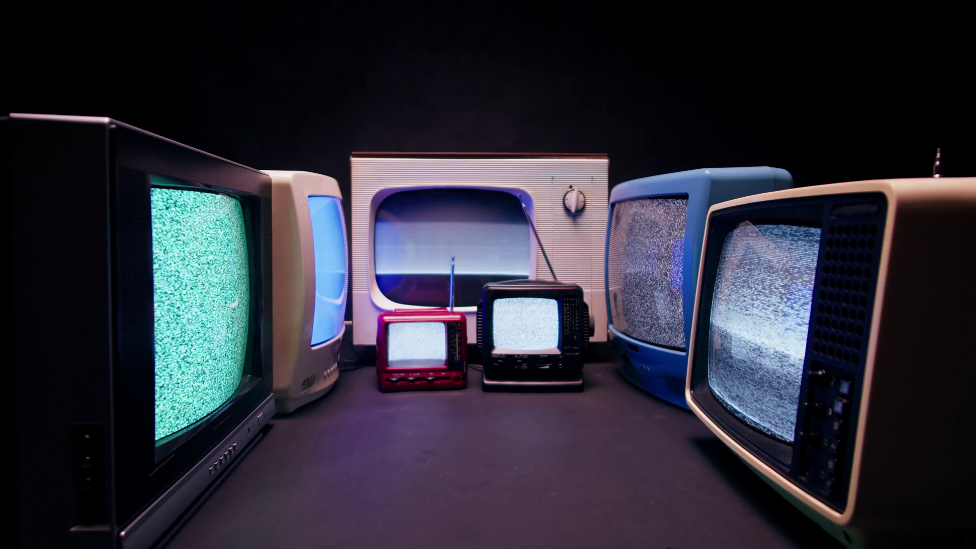 Old Televisions With Grey Interference Stock Footage SBV-346782554 ...