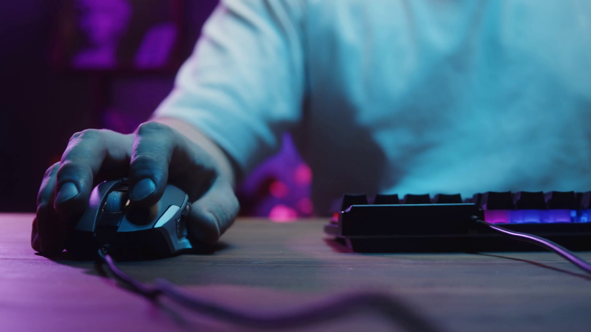 Gamer Typing On Backlight Keyboard Close-up Stock Footage SBV-346819881 ...