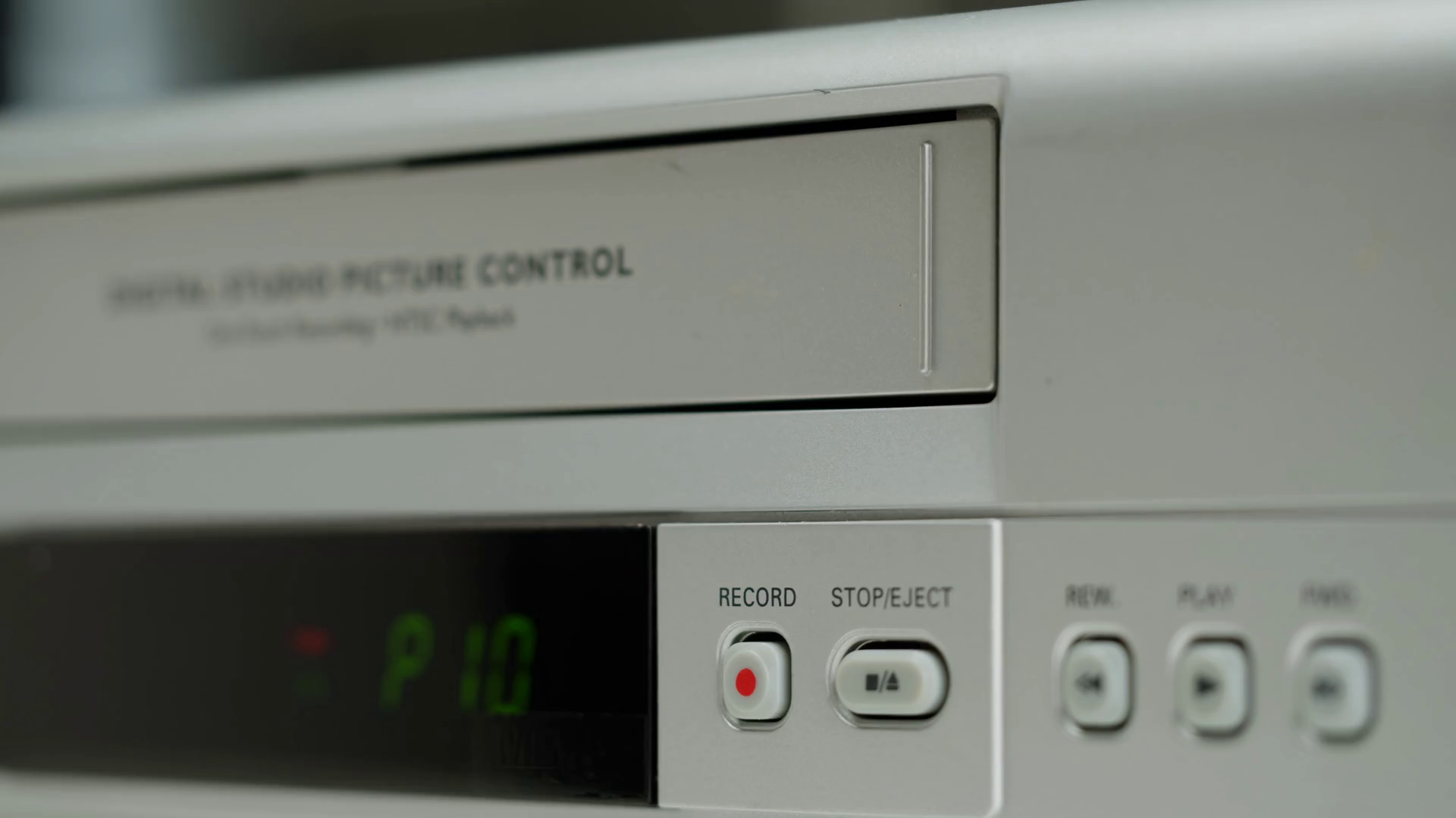 Old video recorder close-up, VHS. Retro player, vintage video cassette ...