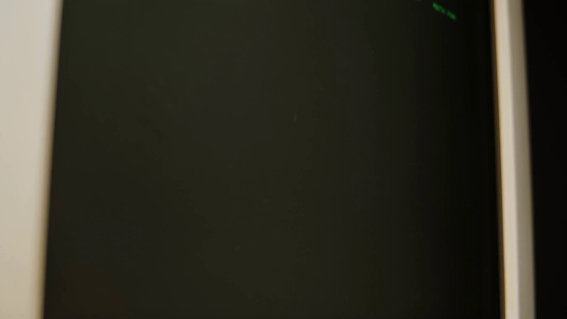 Retro pc with loading code console, programmer making scripts, green ...