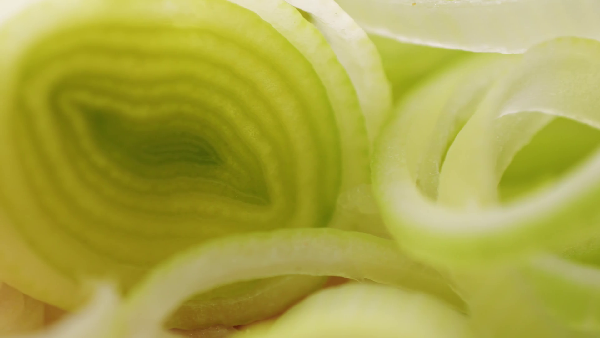 Leek Slices Macro Shot Leek Stem Pieces Stock Footage SBV-347503556 ...