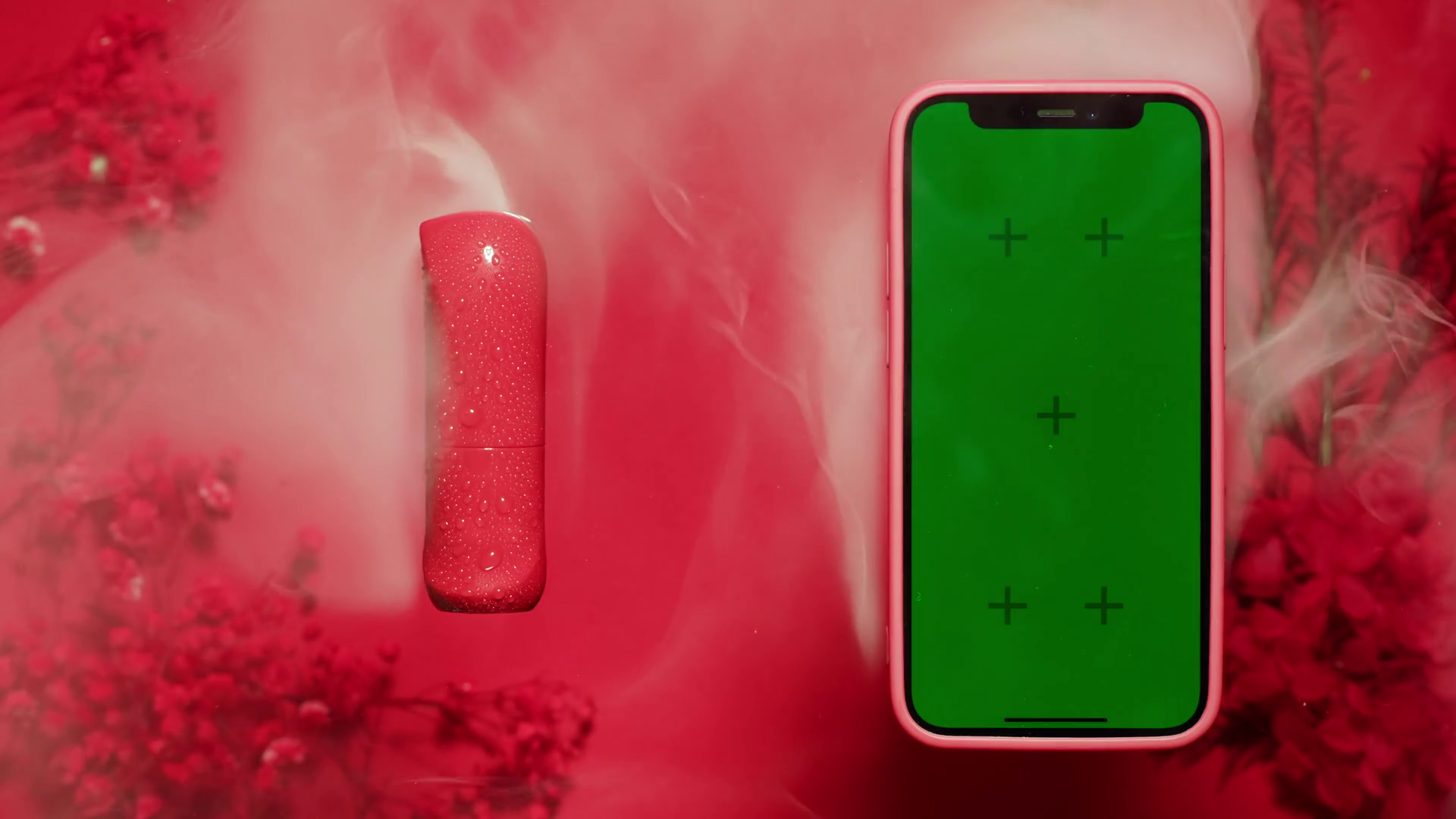 Phone With Green Screen Chroma Key On Red Stock Footage SBV-348441766 ...