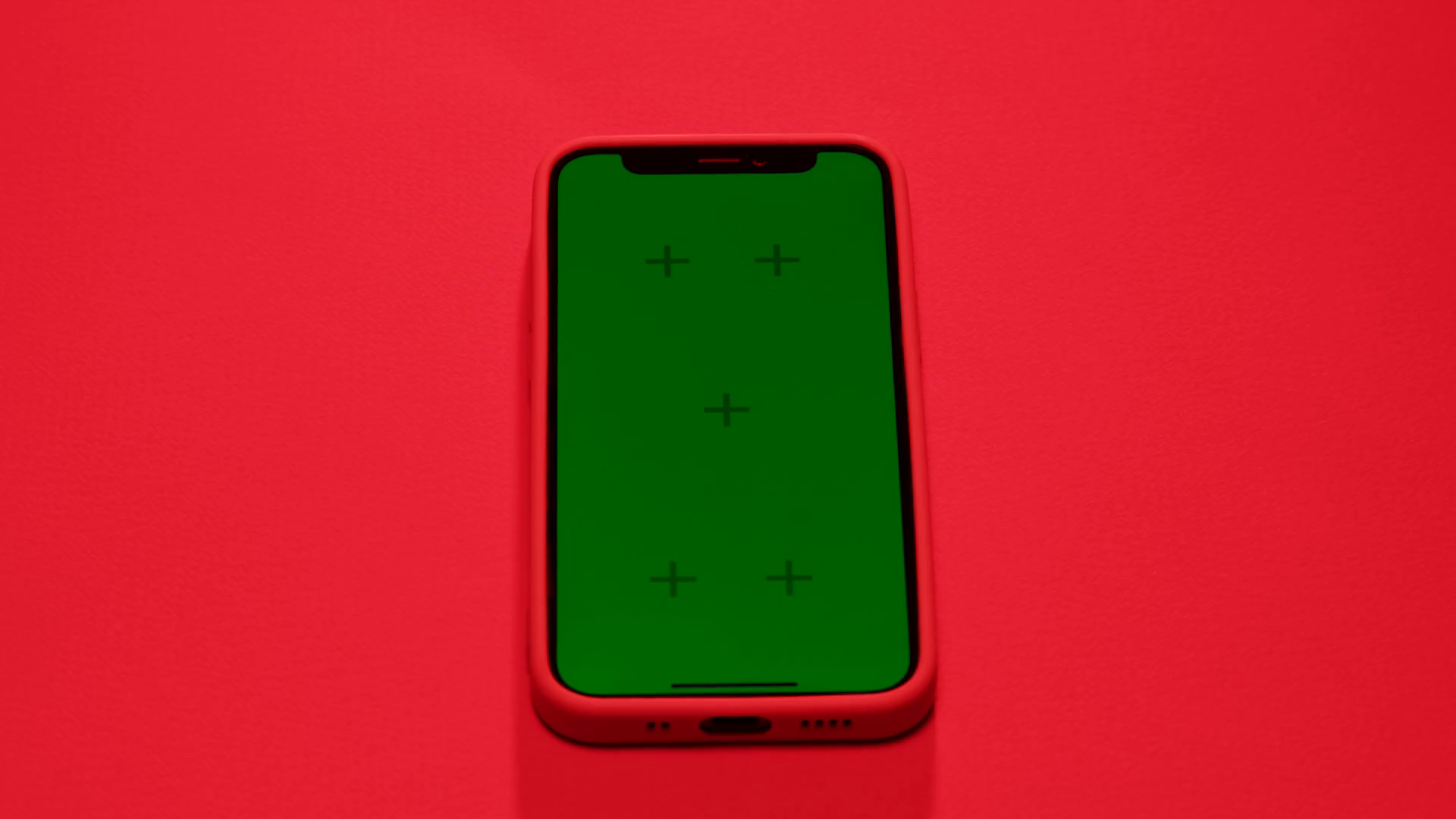 Phone With Green Screen Chroma Key On Red Stock Footage SBV-348696628 ...