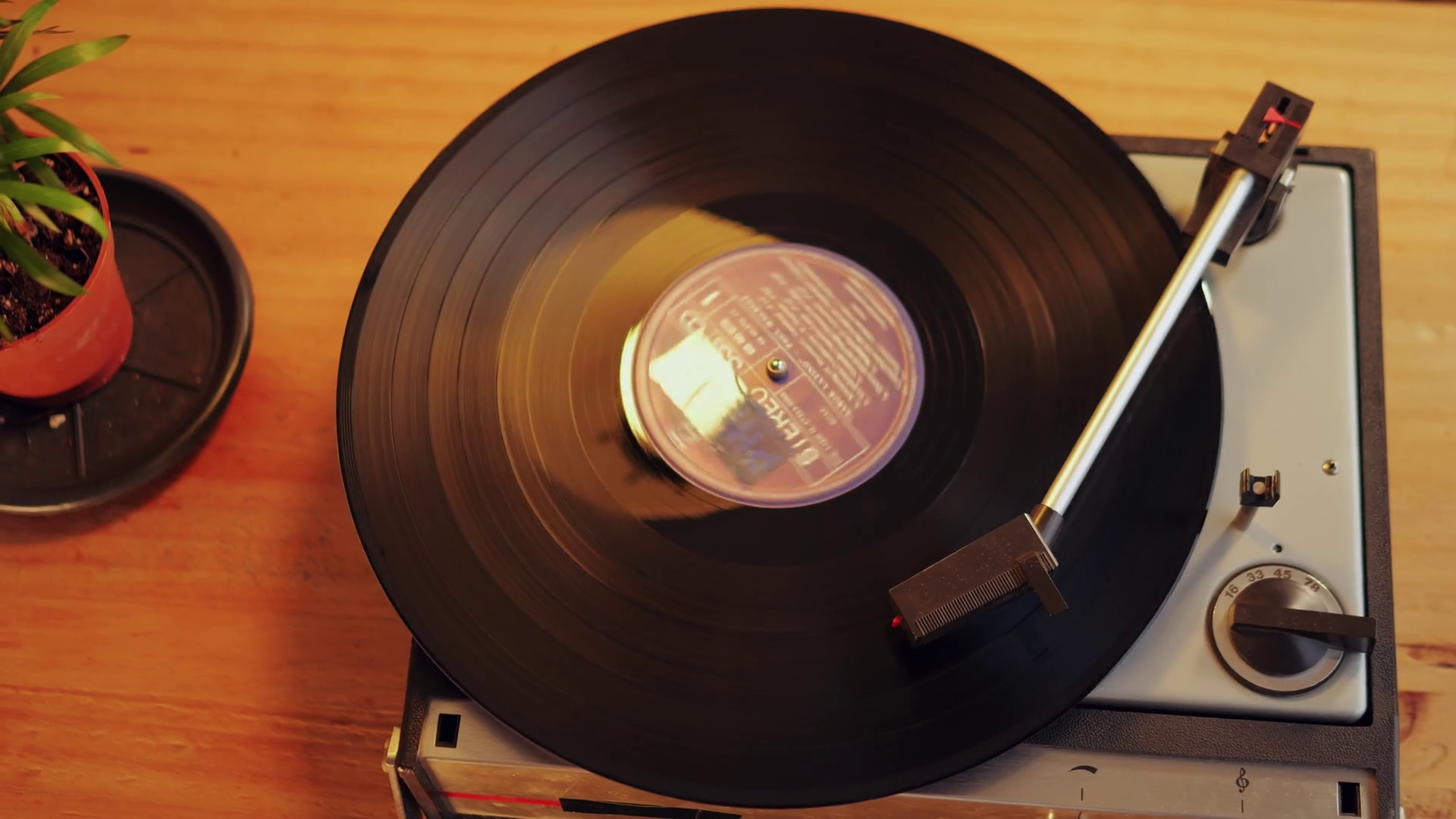Retro Vinyl Record Player Playing Music Stock Footage SBV-348477182 ...