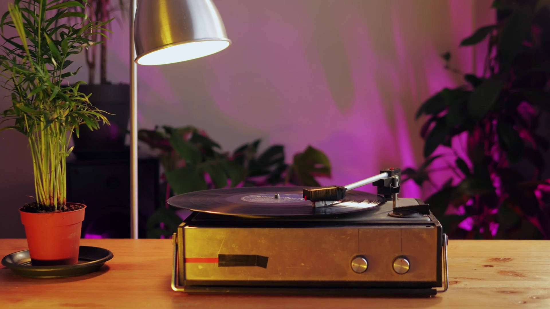 Retro Vinyl Record Player Playing Music Stock Footage SBV-348477177 ...
