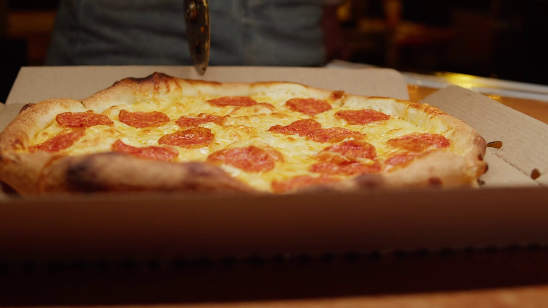 Italian Pizza Pepperoni Slicing Food Stock Footage SBV-348486162 ...