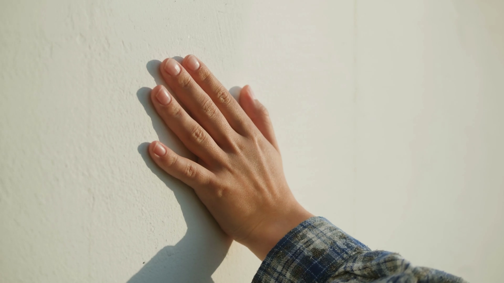 Woman Hand Is Touching White Concrete Stock Footage SBV-348688664 ...