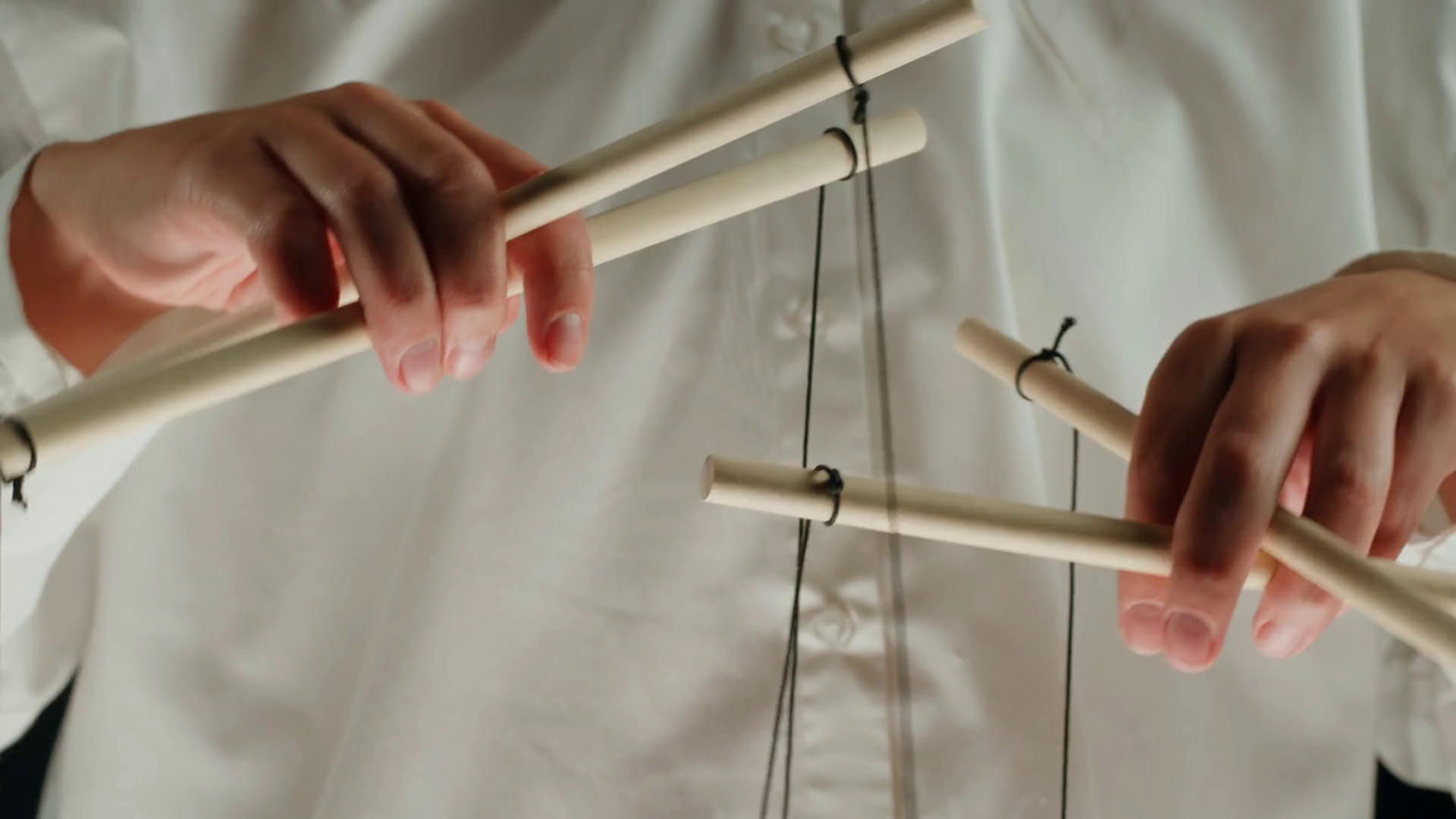 The Puppeteer Controls Puppets In Theater Stock Footage SBV-348825761 ...