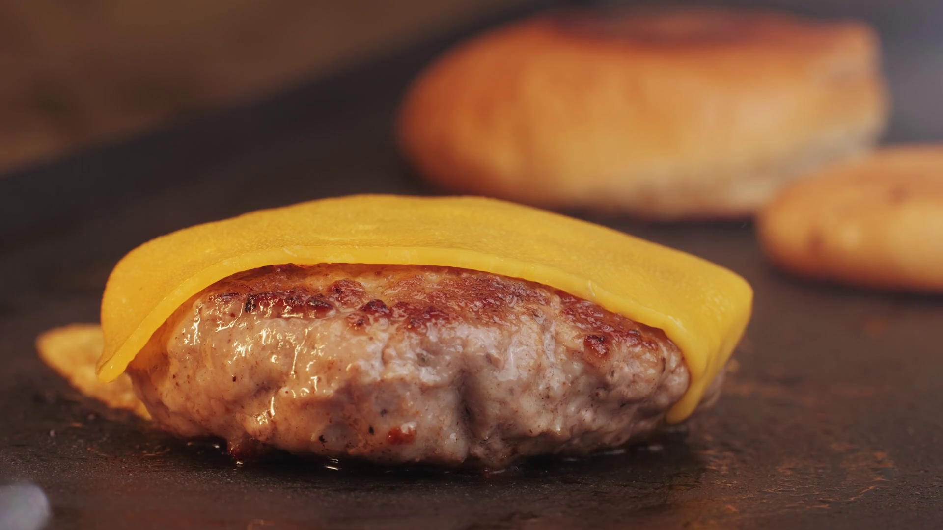 Cooking American Fat Smash Burger With Stock Footage SBV-348809557 ...