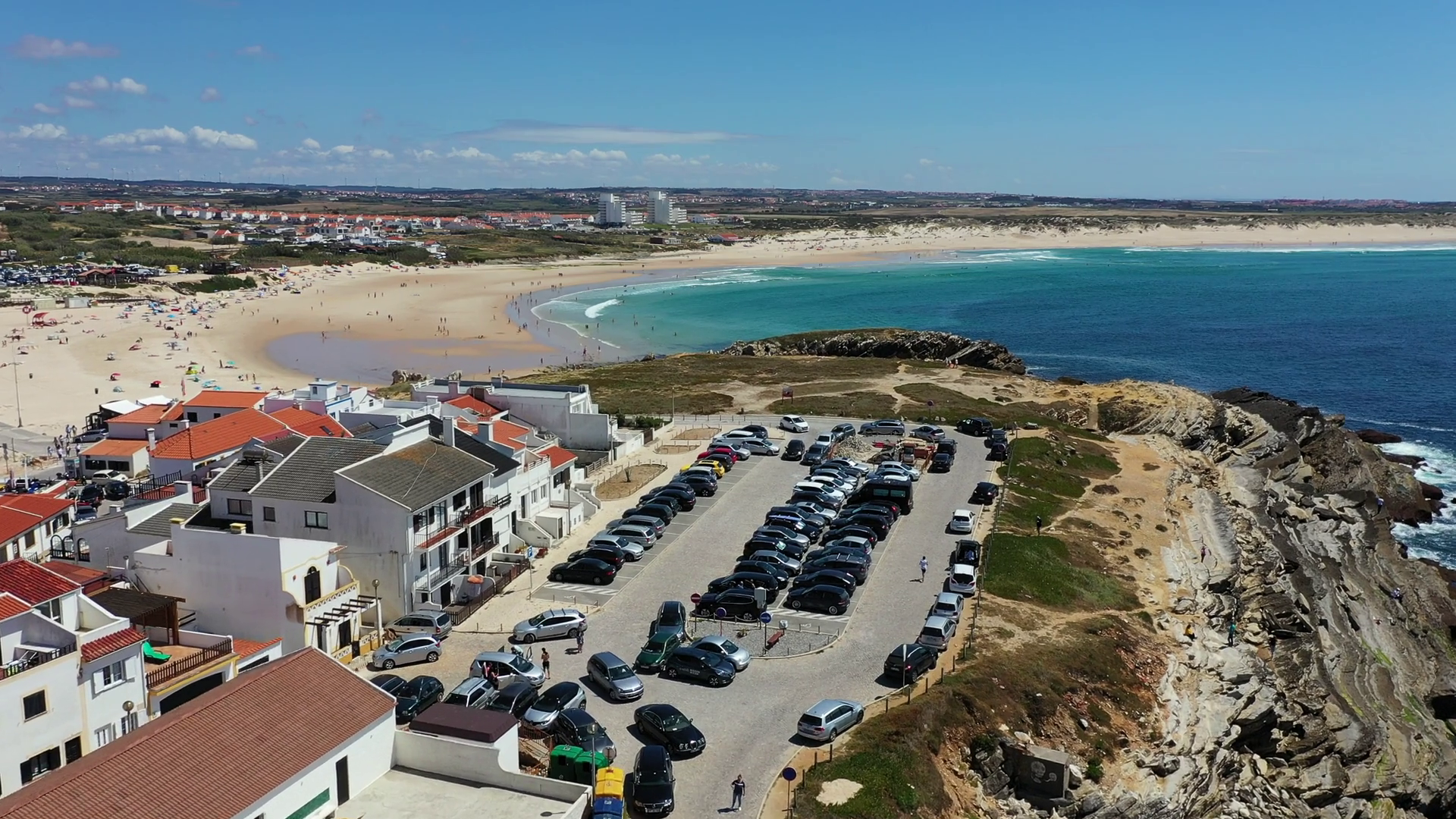 Aerial View Of Island Baleal Naer Peniche On Stock Footage SBV ...