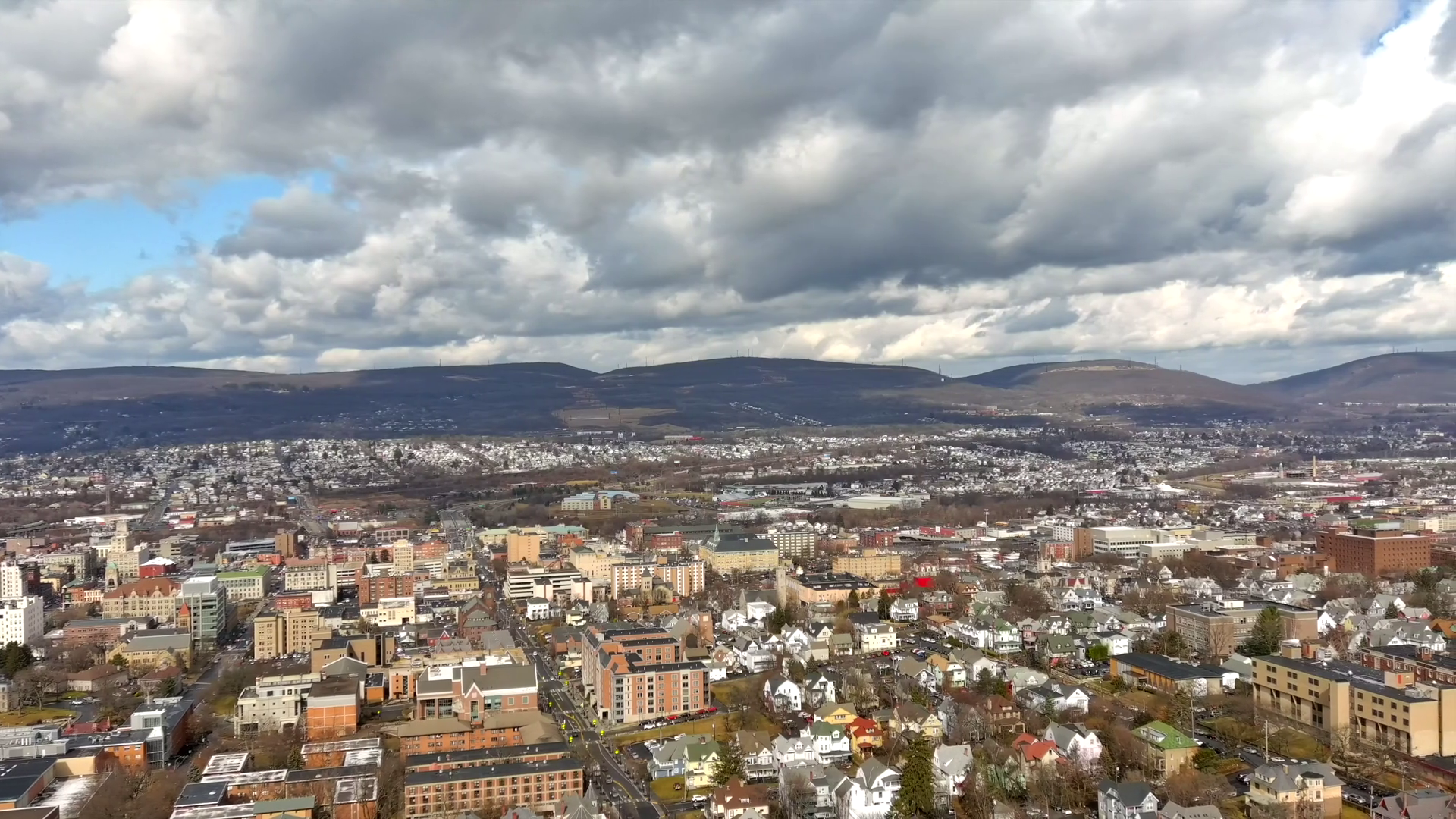 Aerial Mountain Pan View Of Scranton Pennsylvania Part 4 Stock Video ...