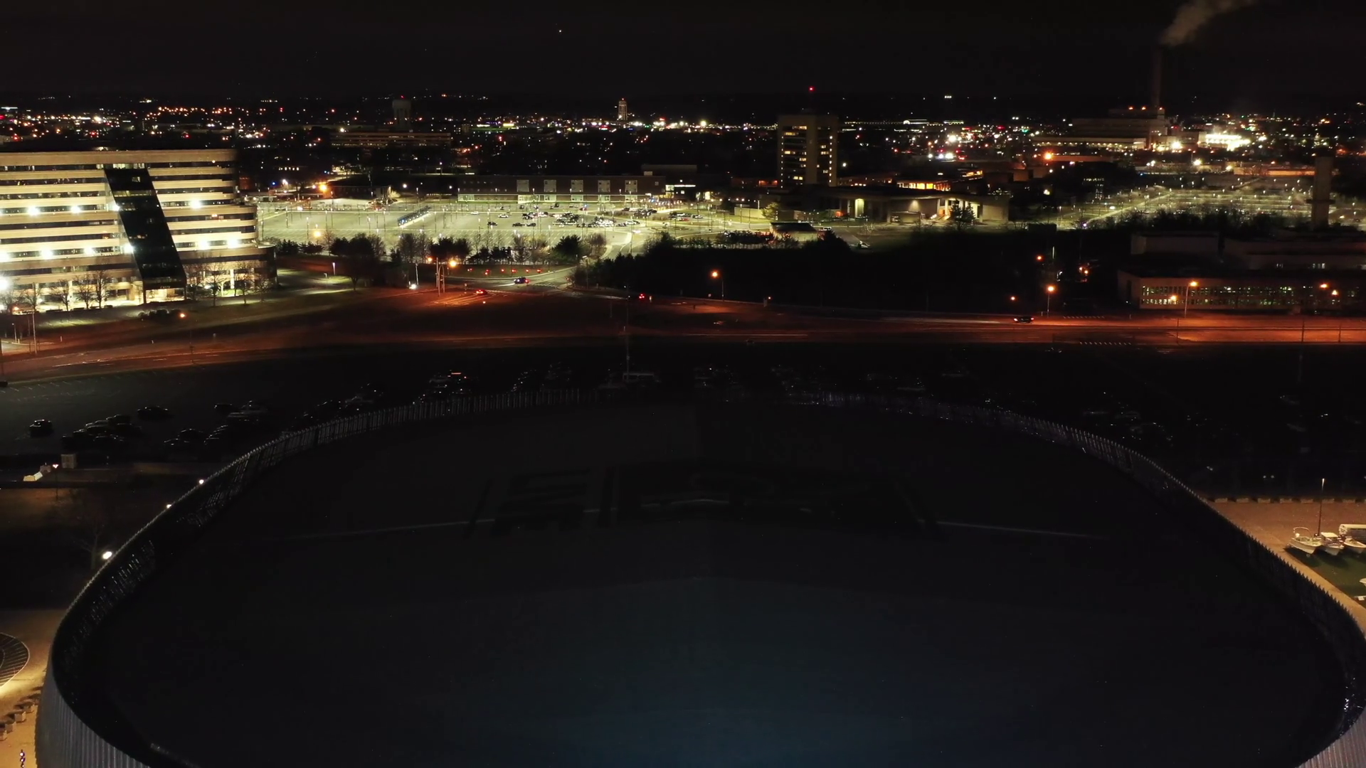 Aerial Night View Of Nassau Veterans Stock Footage SBV-347516639 ...