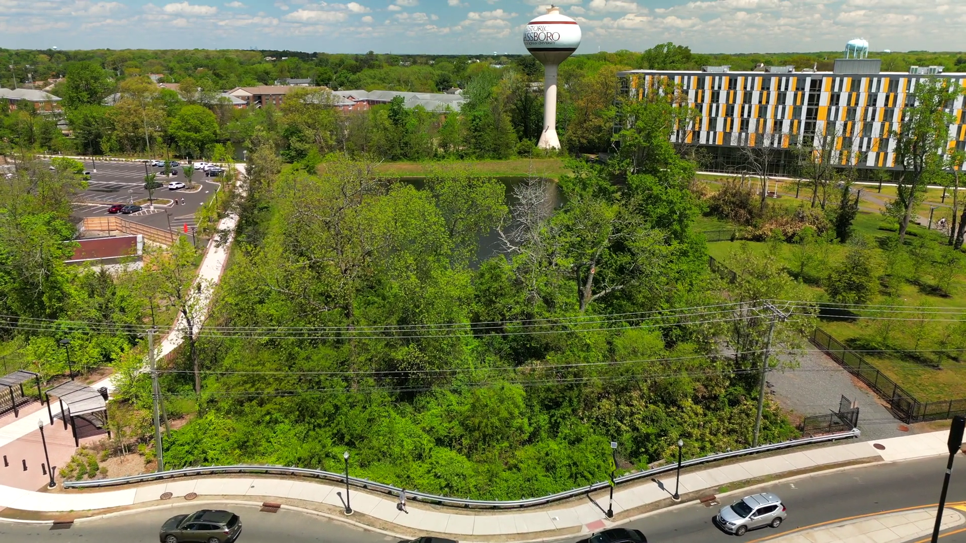 Aerial View Of Rowan University Campus Stock Footage SBV-348596113 ...
