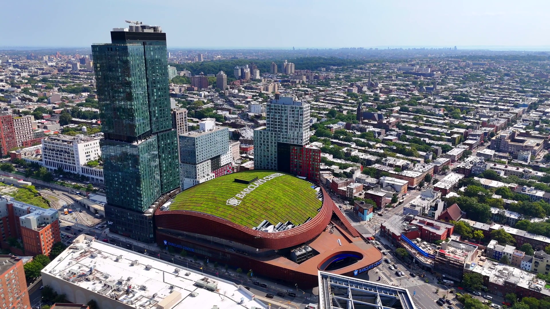 Aerial View Of Brooklyn Landscape Stock Footage SBV-350735775 - Storyblocks