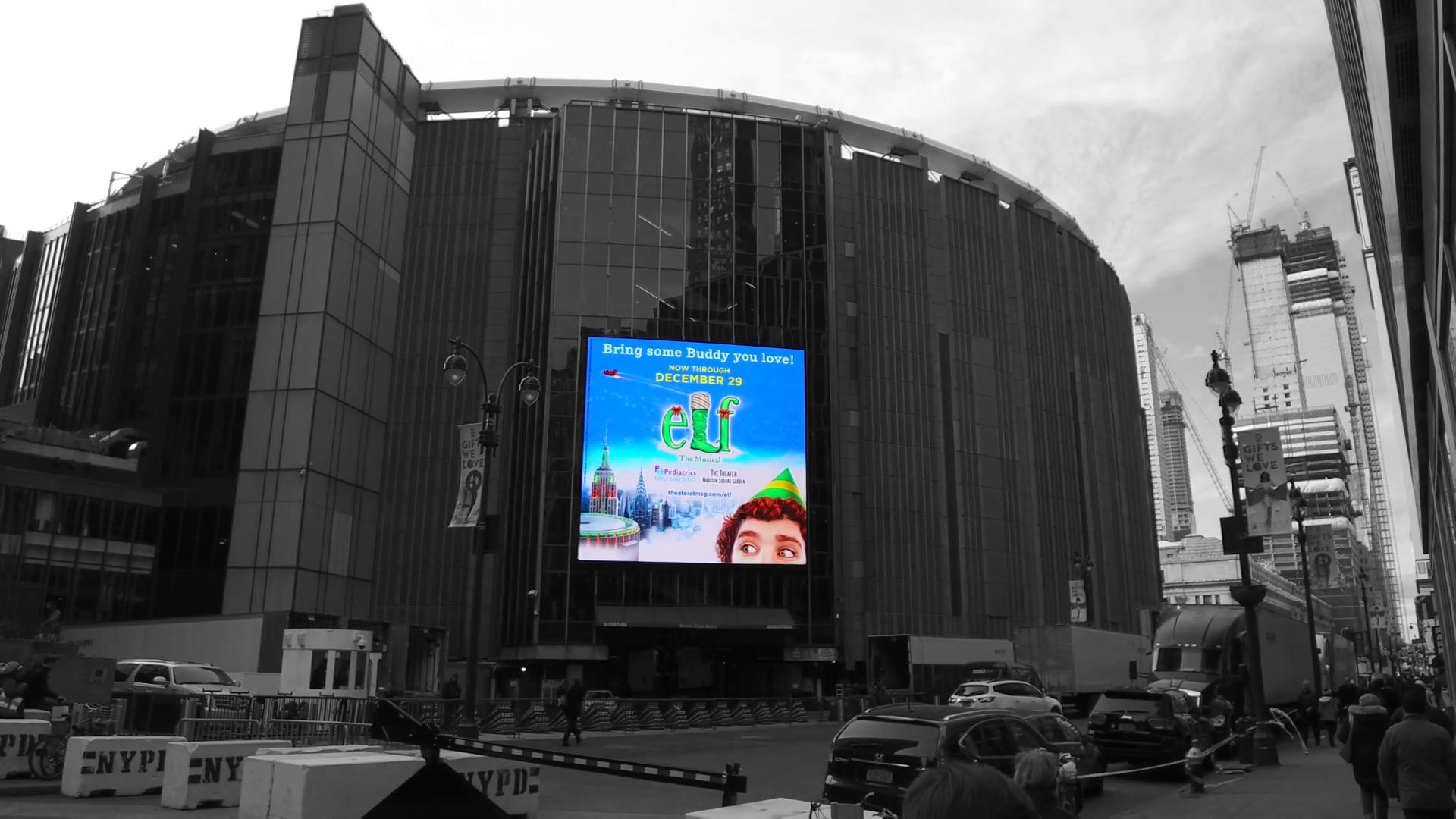 Madison Square Stadium Video Billboard Sign Stock Footage SBV-347121607 ...