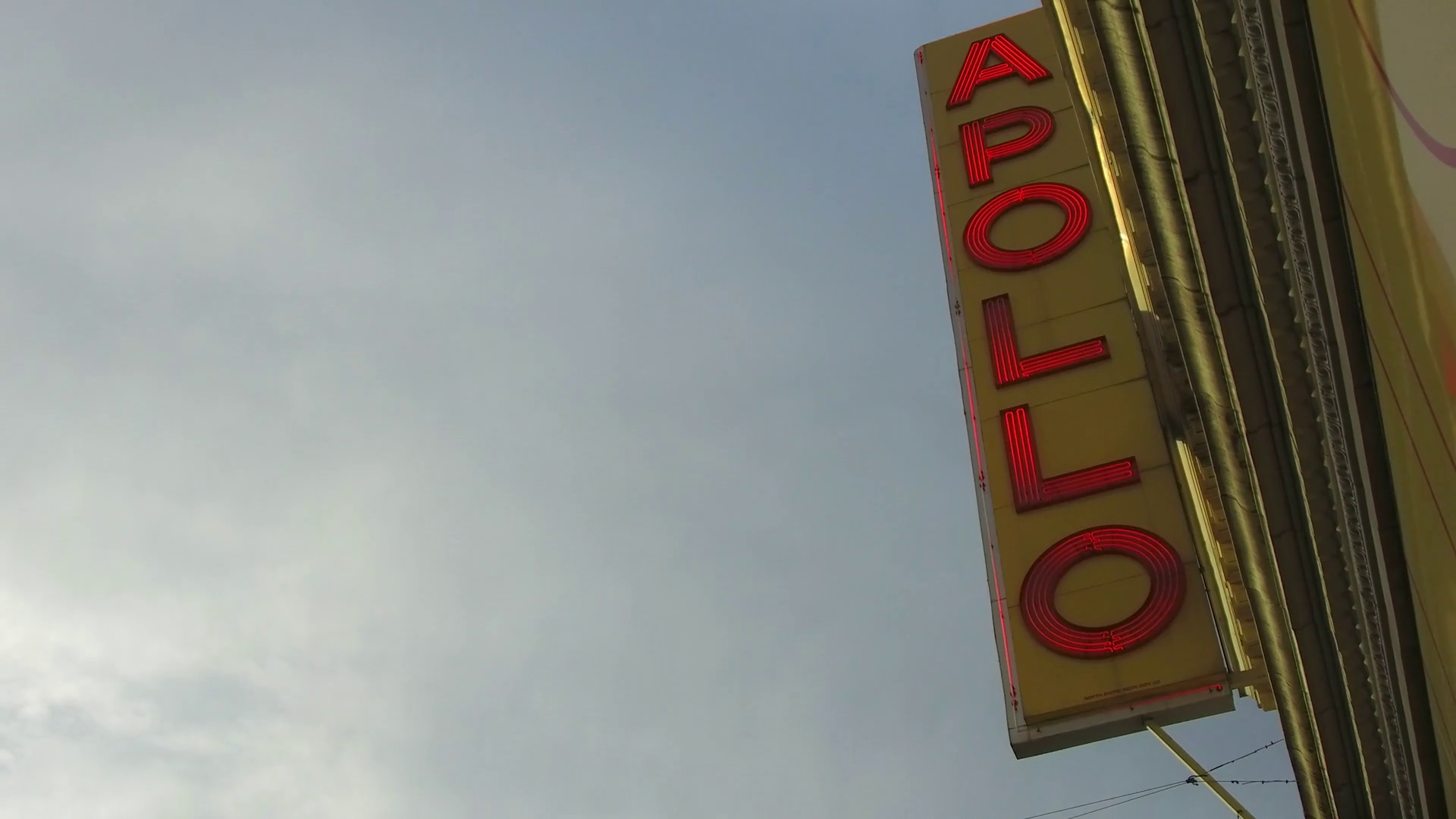 Tilt-Down View Of Famous Apollo Sign And The Digital Billboard Stock ...
