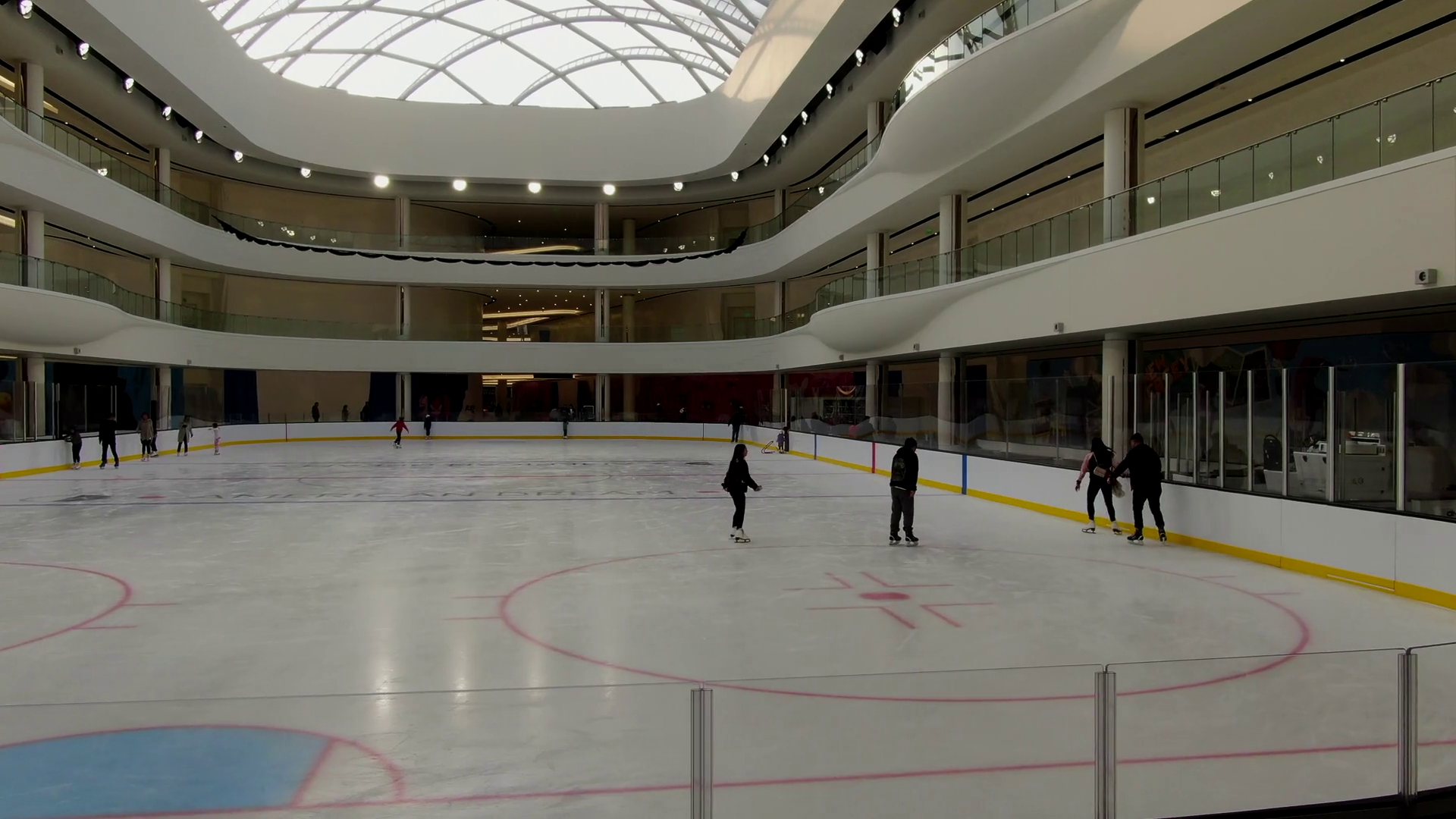 Pan View Of The Ice Rink At The New American Dream Mall Stock Video ...