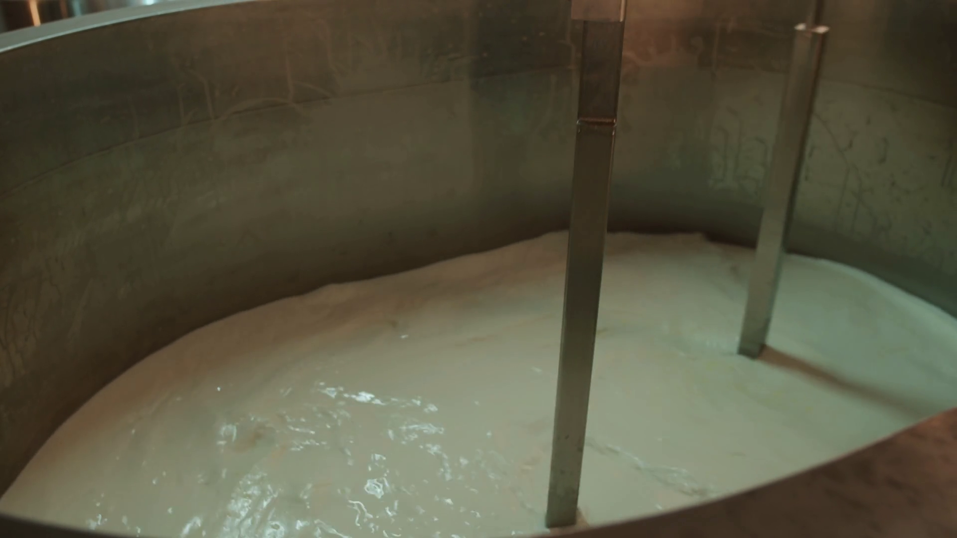 Automated Milk Stirring In Steel Tank During Stock Footage SBV ...