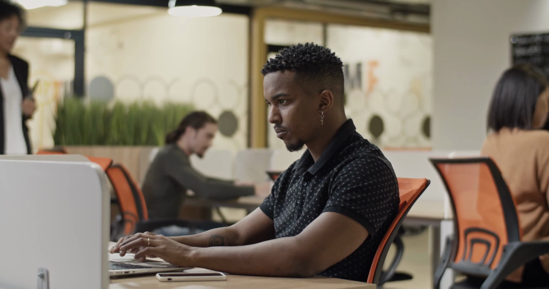 Black Man Using Laptop During Inspection Stock Footage SBV-347504647 ...