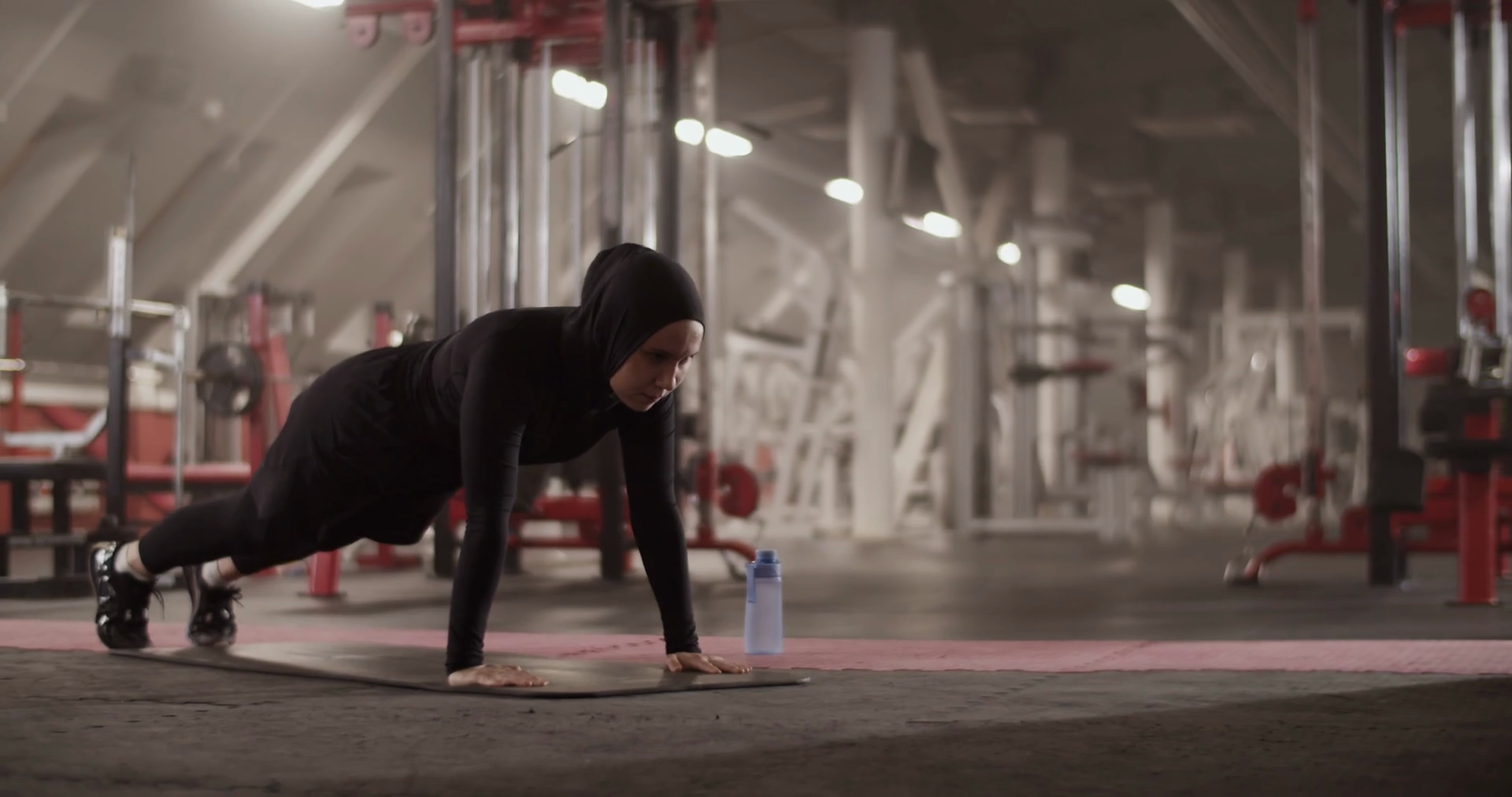 Muslim Sportswoman Doing Push Ups Stock Footage SBV-347519243 - Storyblocks