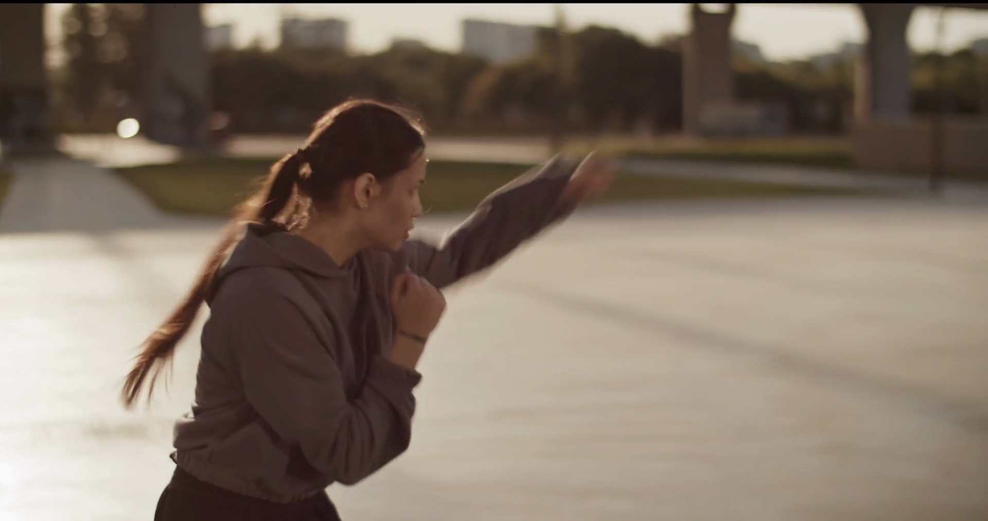 Strong Female Fighter Practicing In Morning Stock Footage SBV-347705596 ...