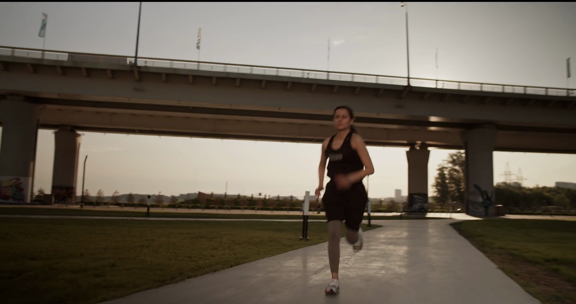 Powerful Woman Running Fast On Sidewalk Stock Footage SBV-347706131 ...
